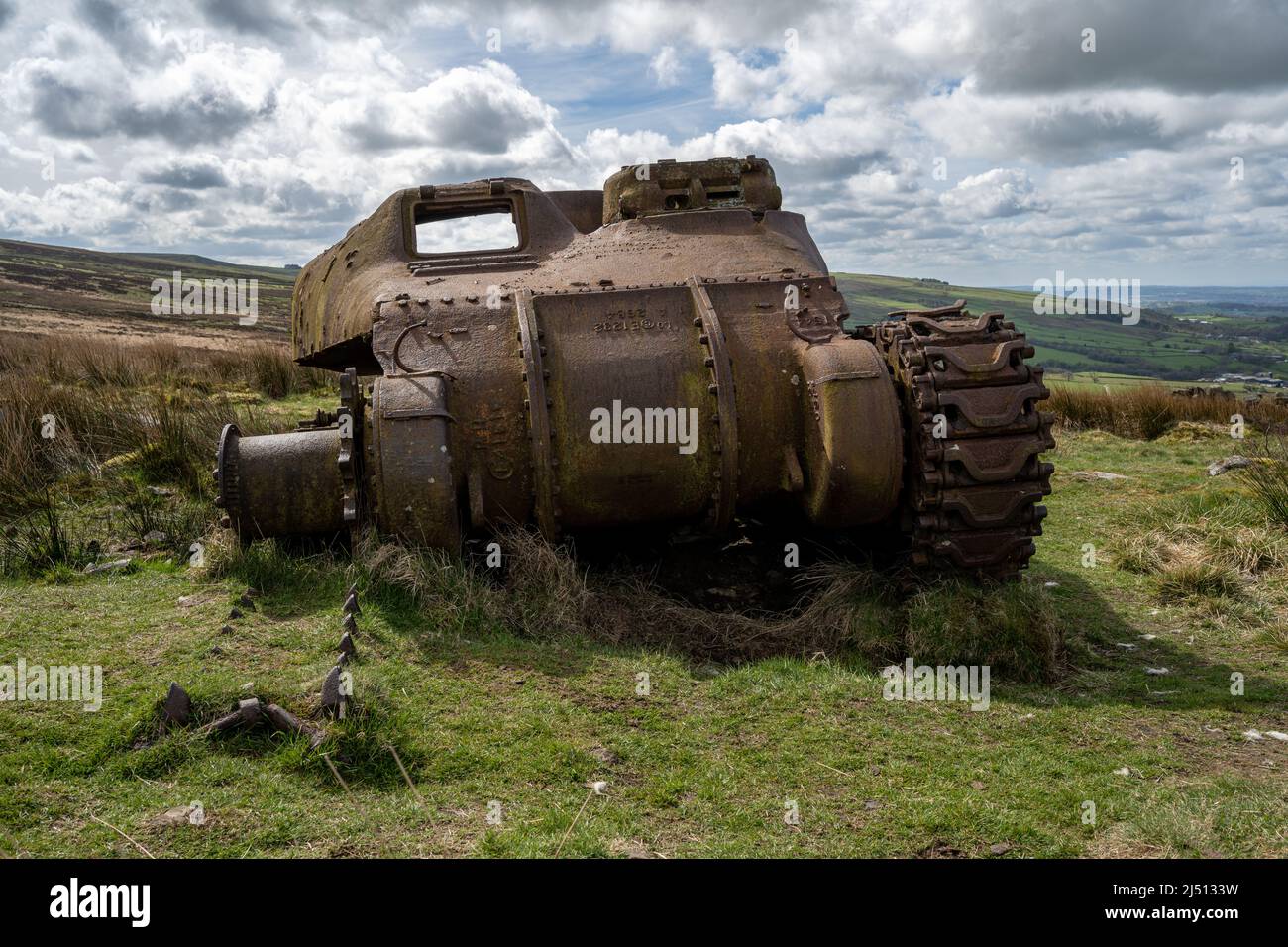 Abandoned Sherman tank in the Peak District National Park at The ...