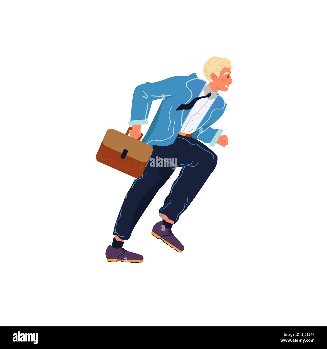 Flat cartoon running office character,workflow and time management ...