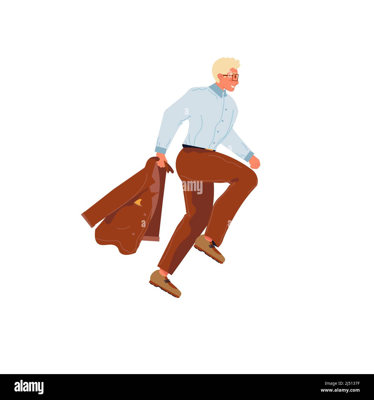 Flat cartoon running office character,workflow and time management ...