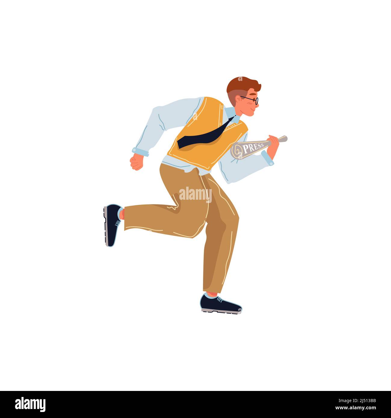 Flat cartoon running office character,workflow and time management ...