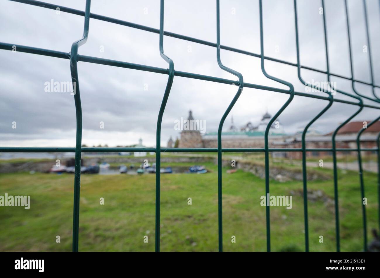 Restoration of the Solovetsky Monastery. Lattice. Prison Stock Photo ...