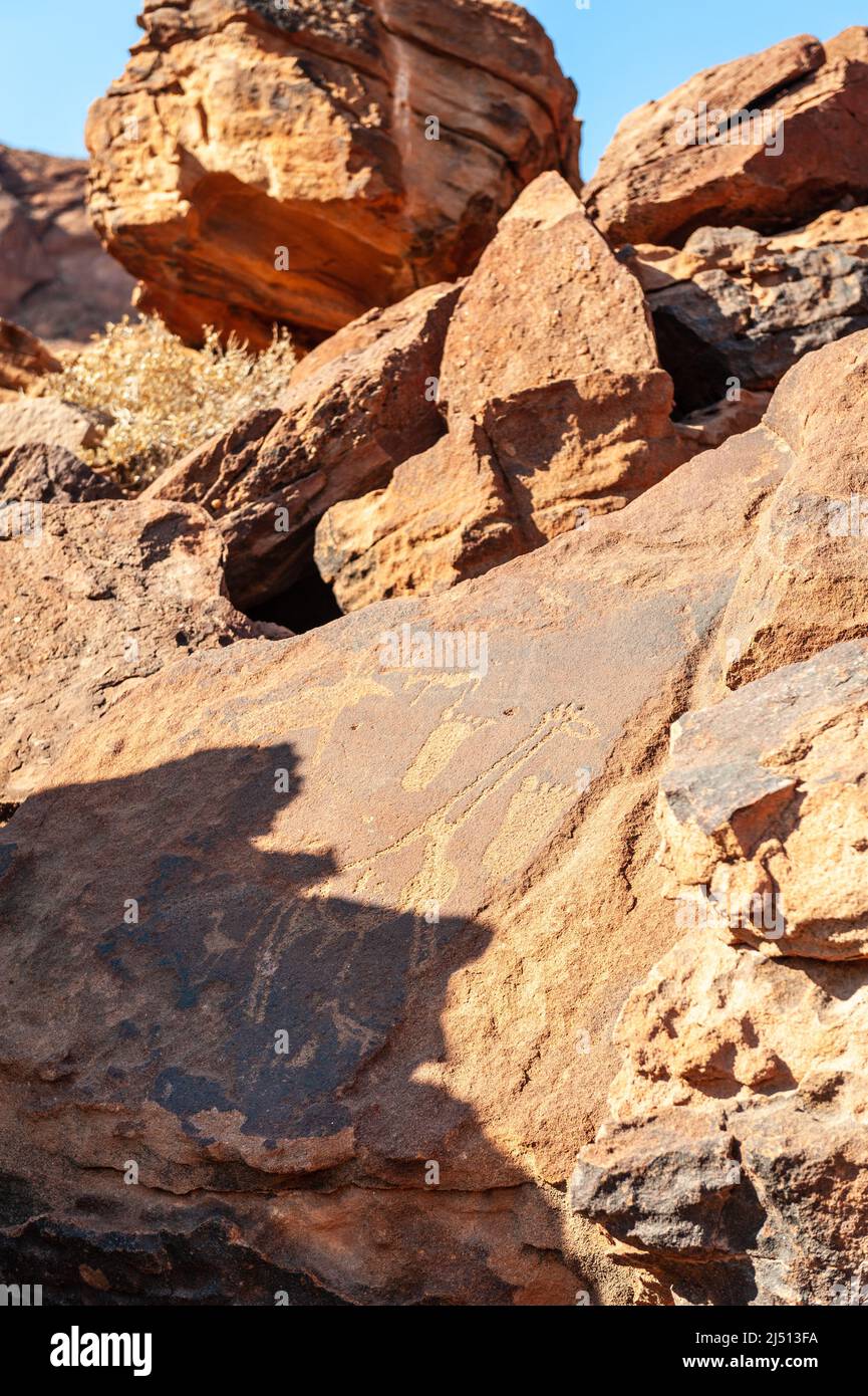 Detail of the prehistoric rock paintings of the San People in Western ...