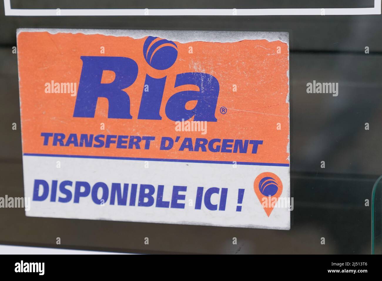 Bordeaux , Aquitaine France - 03 12 2022 : ria Money Transfer sign ...