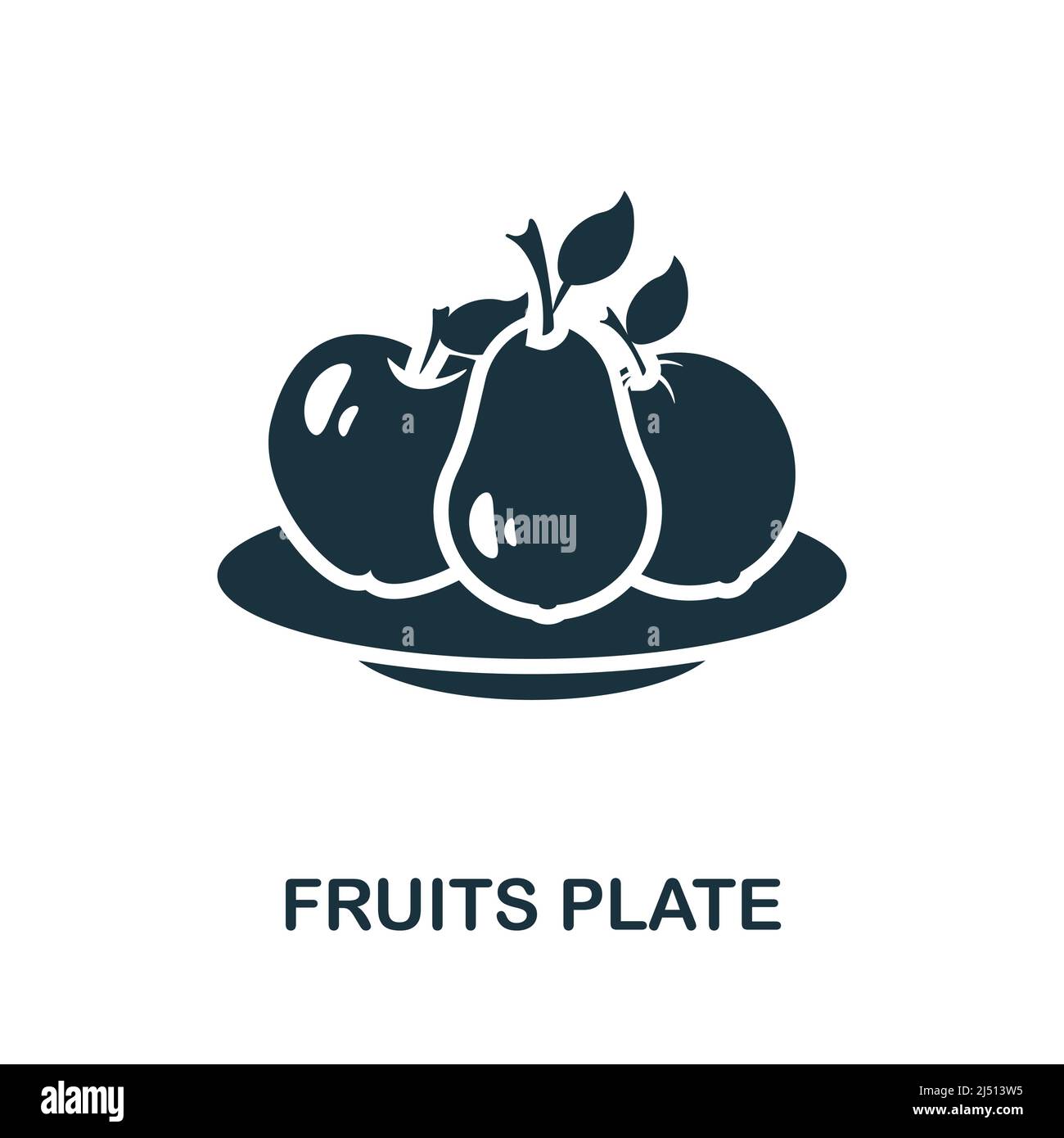 Fruits Plate icon. Monochrome simple Fruits Plate icon for templates ...