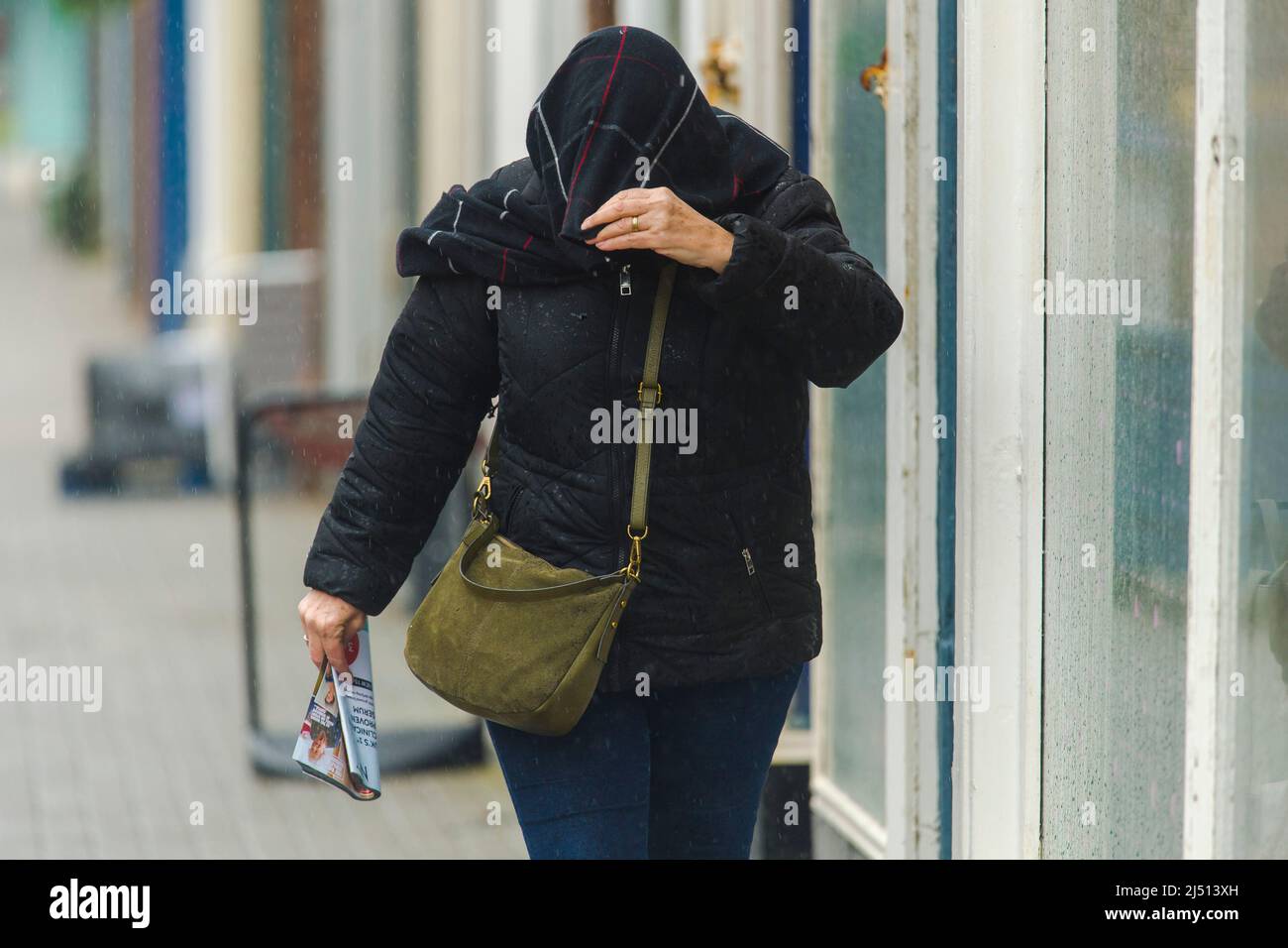 Windy scenes at west coast Scottish town Troon. Parts of Scotland are ...