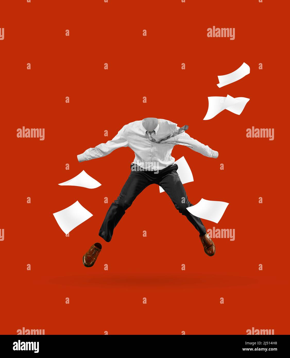 Contemporary art collage with invisible man wearing modern business ...