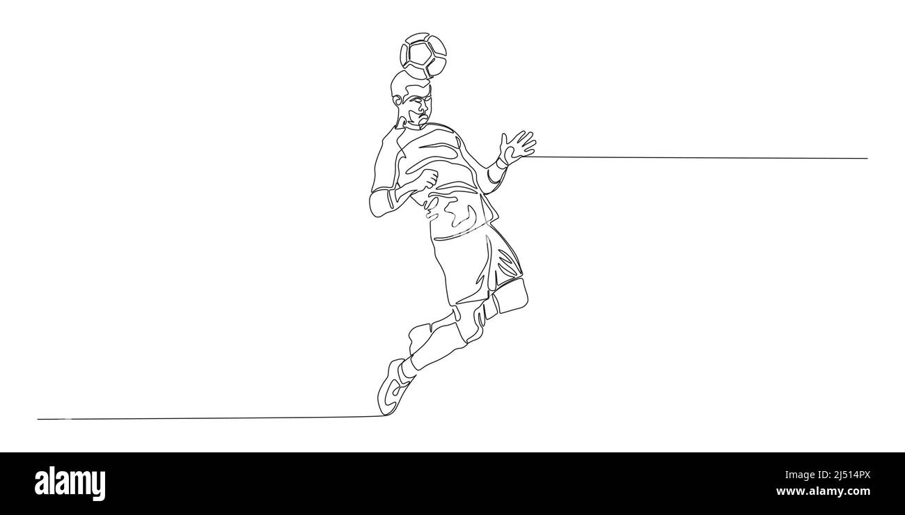 Football, soccer player kicking ball, side view. Isolated vector black ...