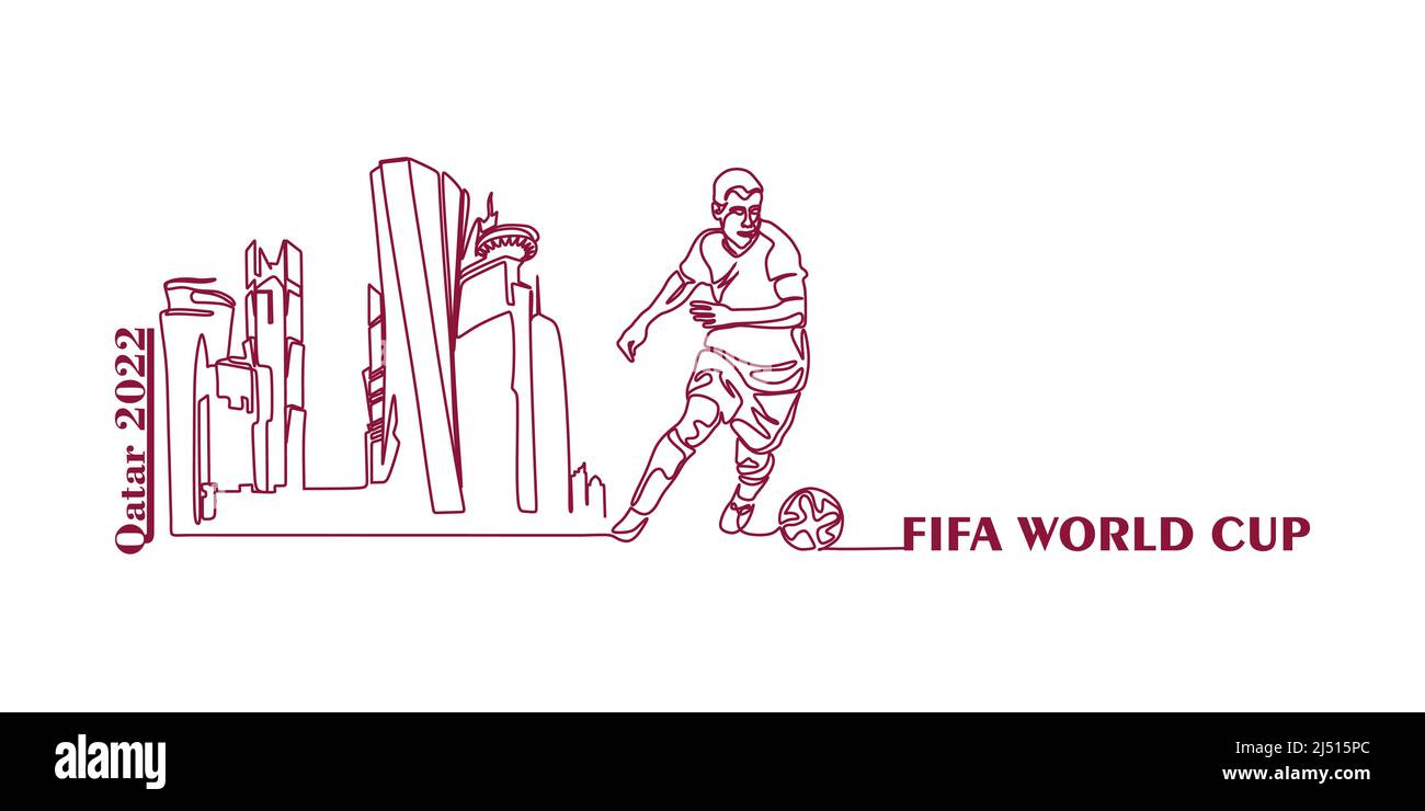 FIFA World Cup in Qatar in 2022 banner. Stylized Vector isolated ...