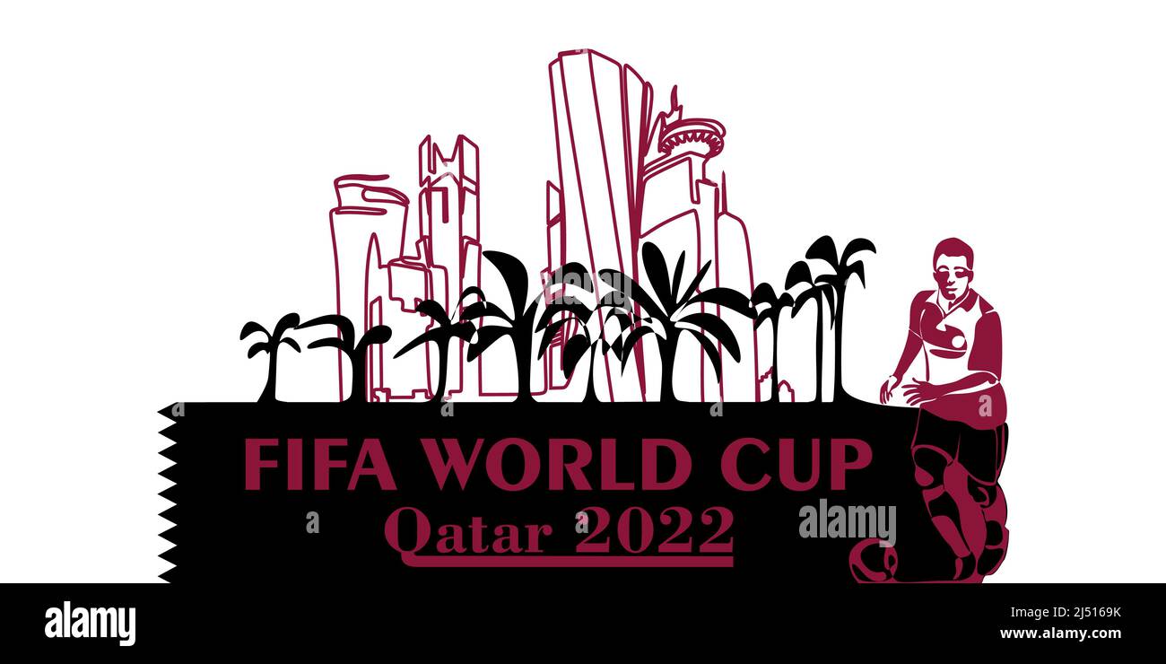 World Cup in Qatar in 2022 banner. Stylized Vector isolated modern ...