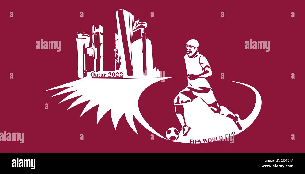World Cup in Qatar in 2022 banner. Stylized Vector isolated modern ...