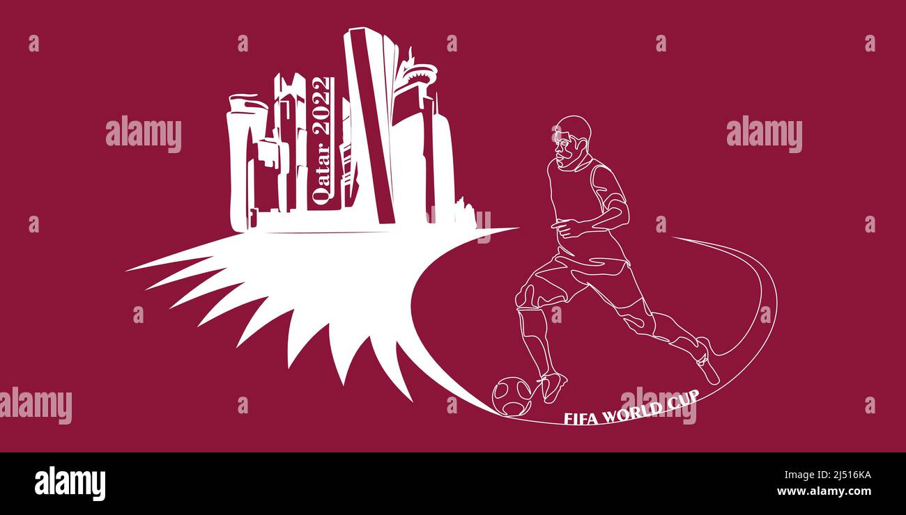 World Cup in Qatar in 2022 banner. Stylized Vector isolated modern ...