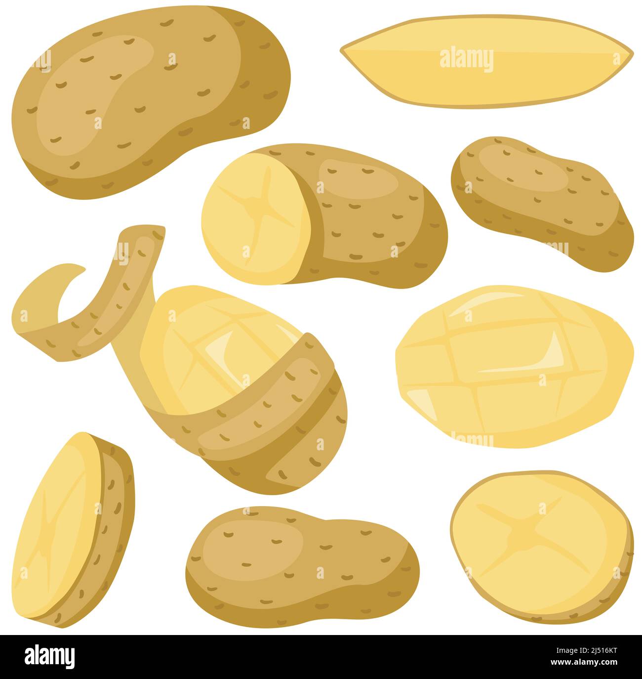 Package of fresh potatoes with set digital elements Stock Photo - Alamy