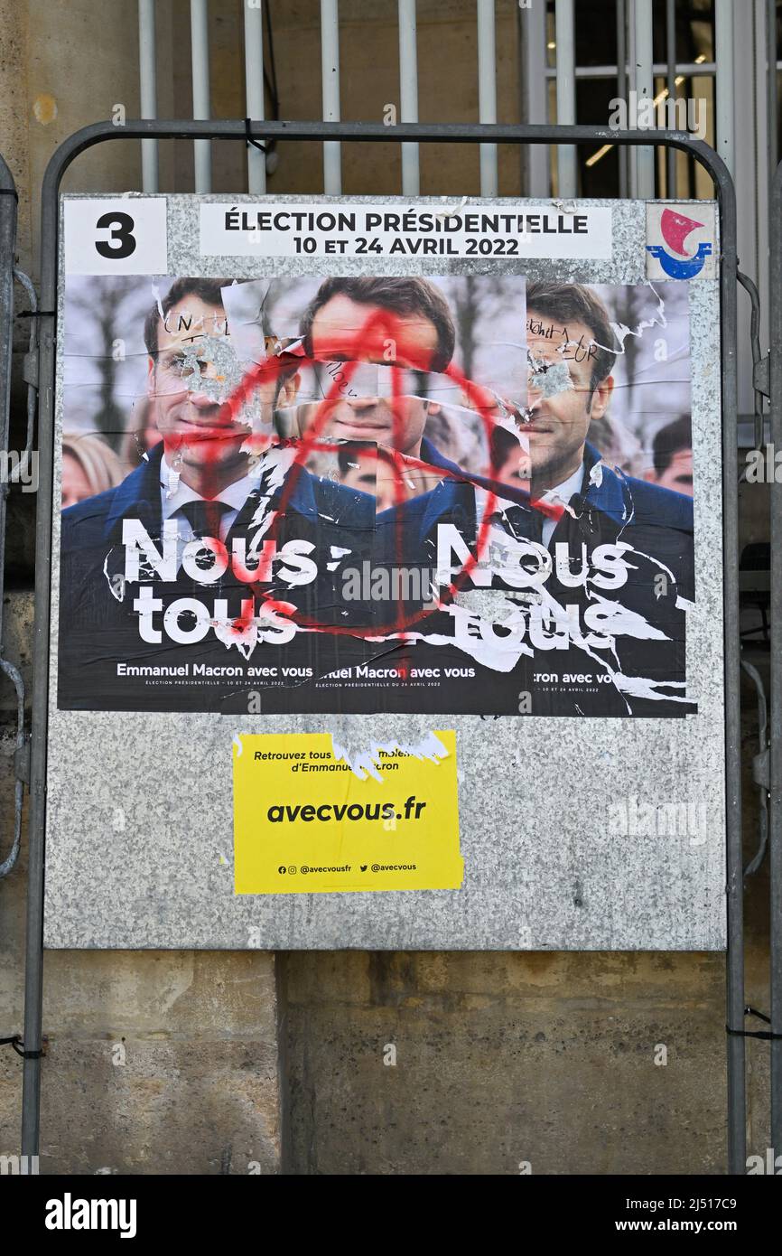 Torn posters of emmanuel macron hi-res stock photography and images - Alamy