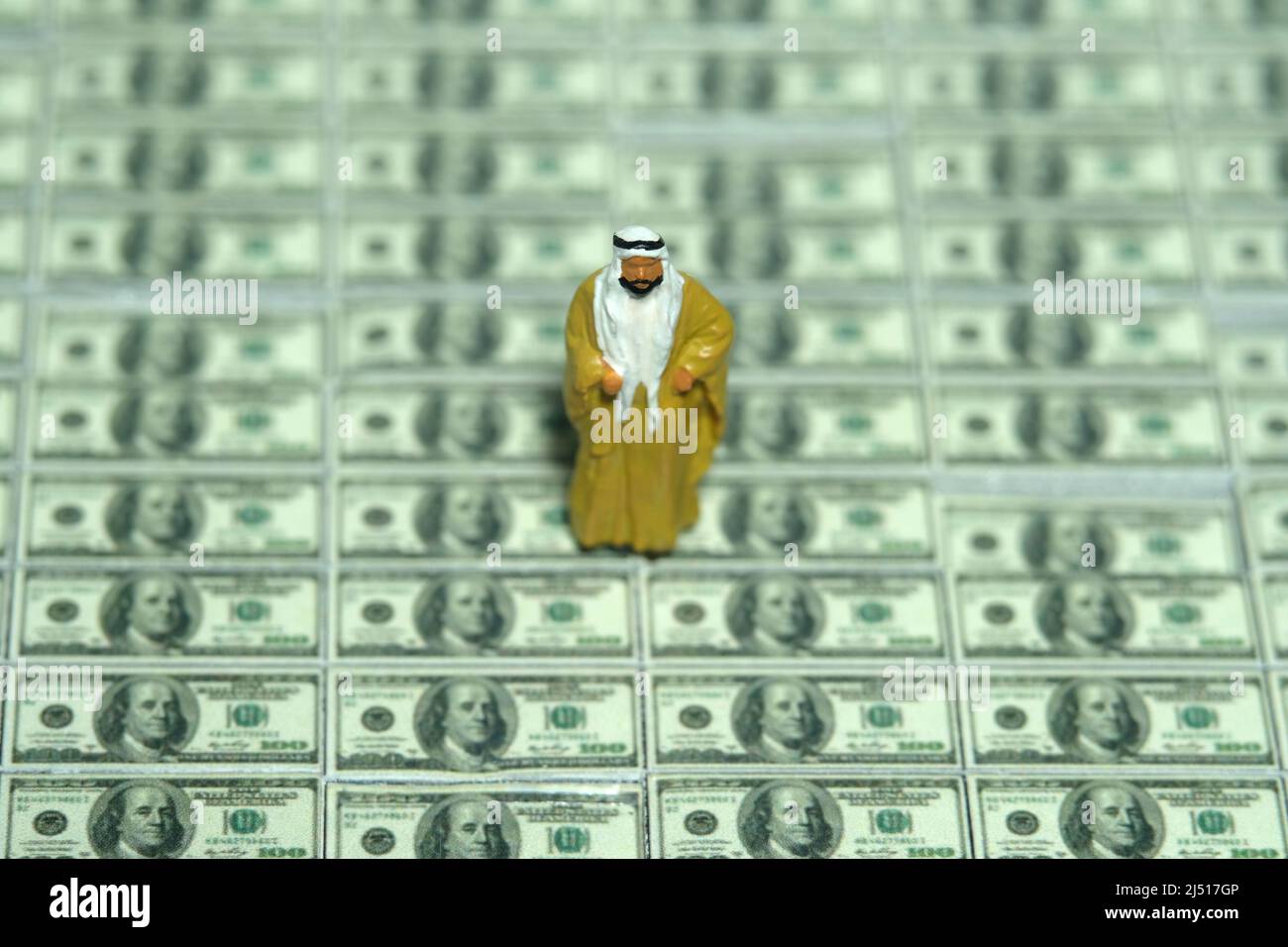 Miniature people toy figure photography. A King Sultan standing above ...