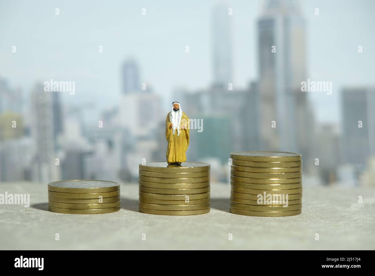 Miniature people toy figure photography. City or country development ...