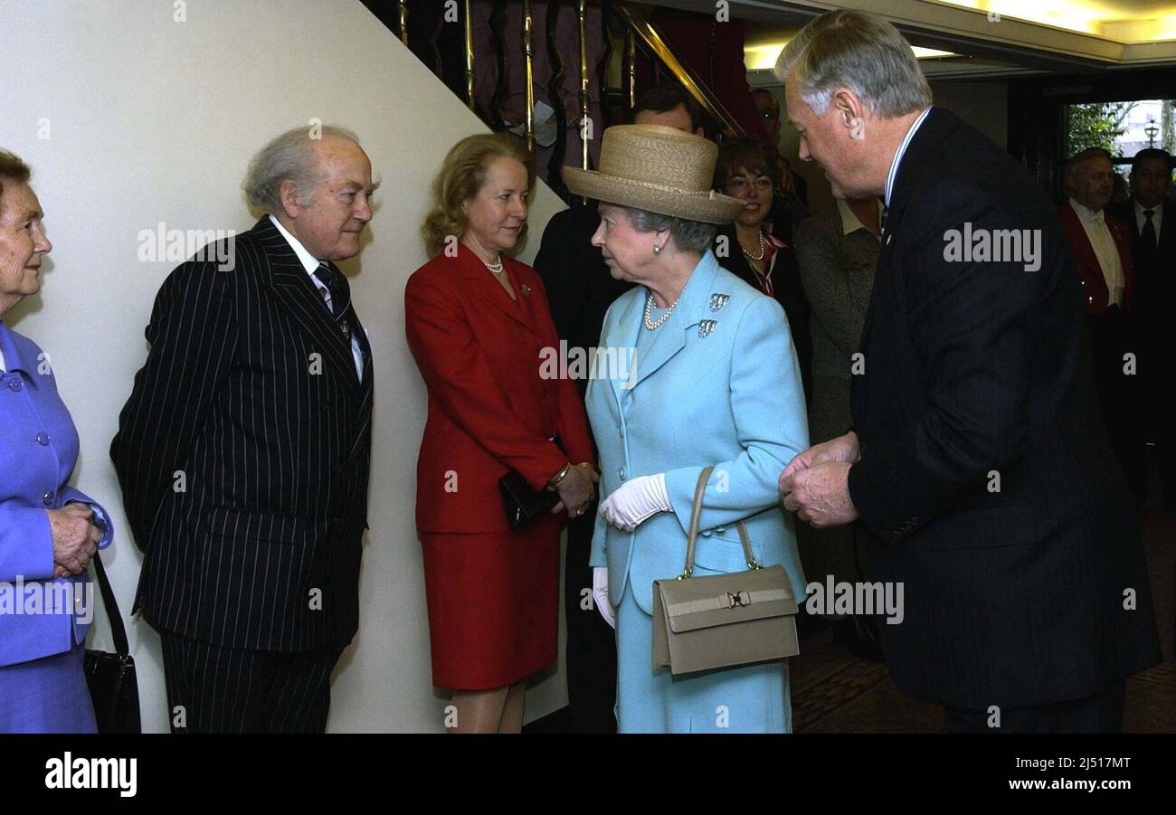 File photo dated 26/03/02 of (left to right) Lady Tindle and Sir Ray ...