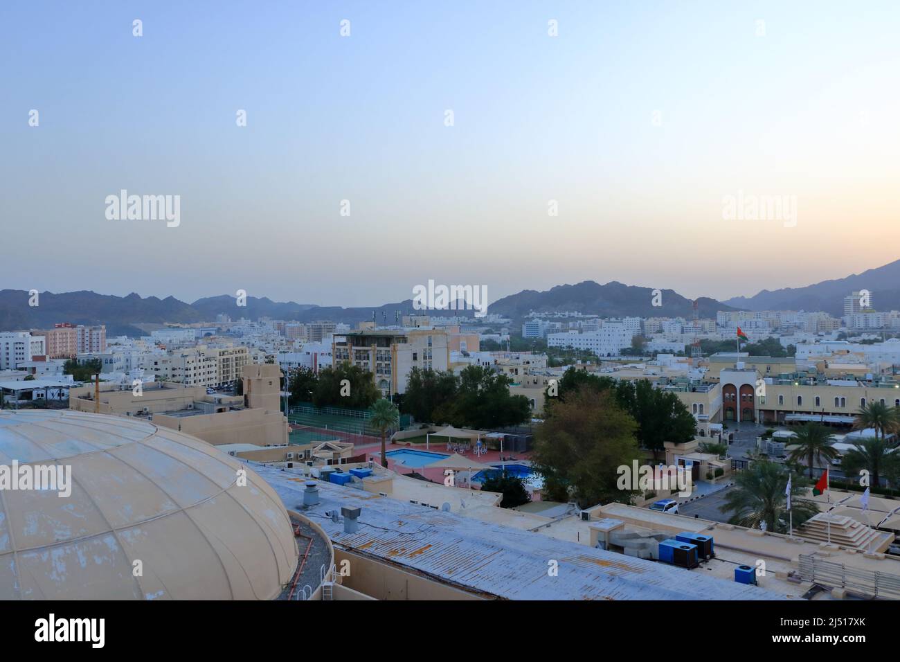 Beautiful panoramic view at the capital of the Oman Muscat Stock Photo ...