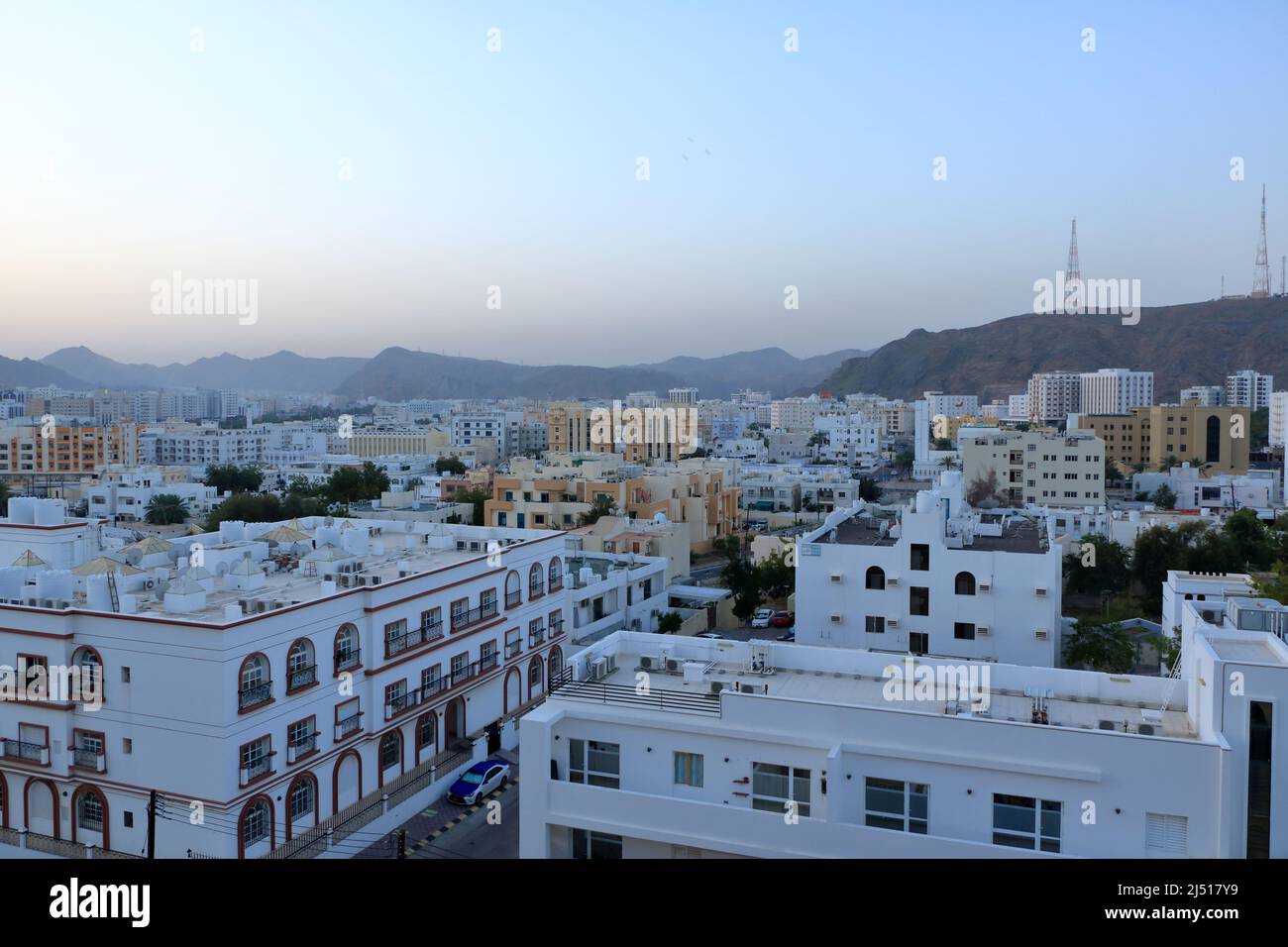 Beautiful panoramic view at the capital of the Oman Muscat Stock Photo ...