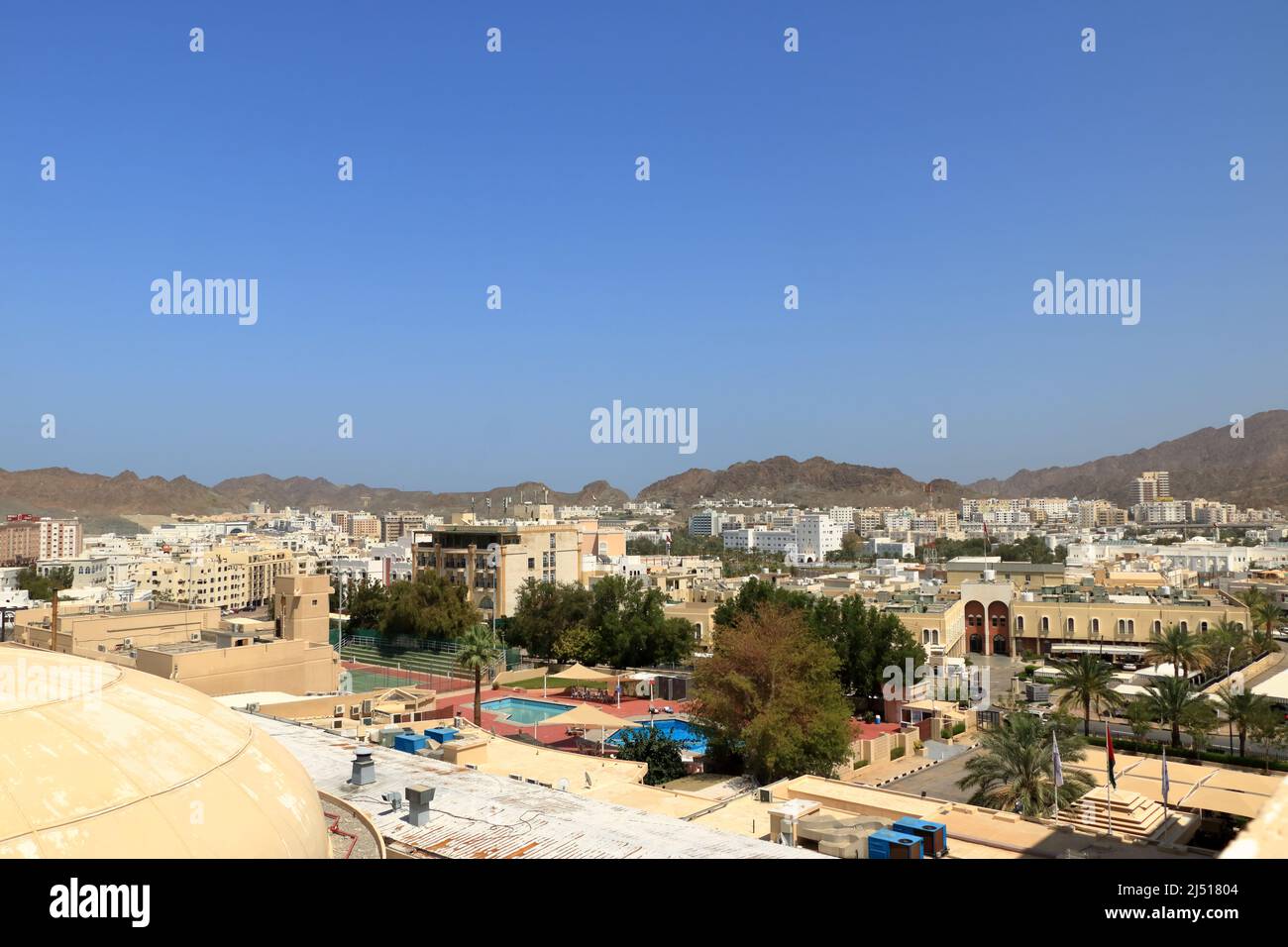 Beautiful panoramic view at the capital of the Oman Muscat Stock Photo ...