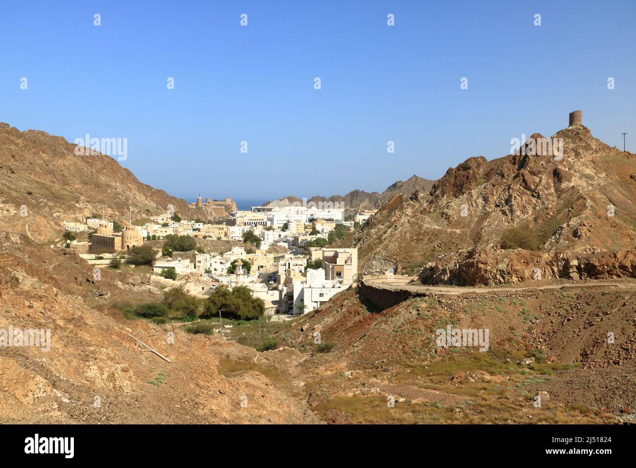 Old city of Muscat is separated from the rest of modern Muscat by ...