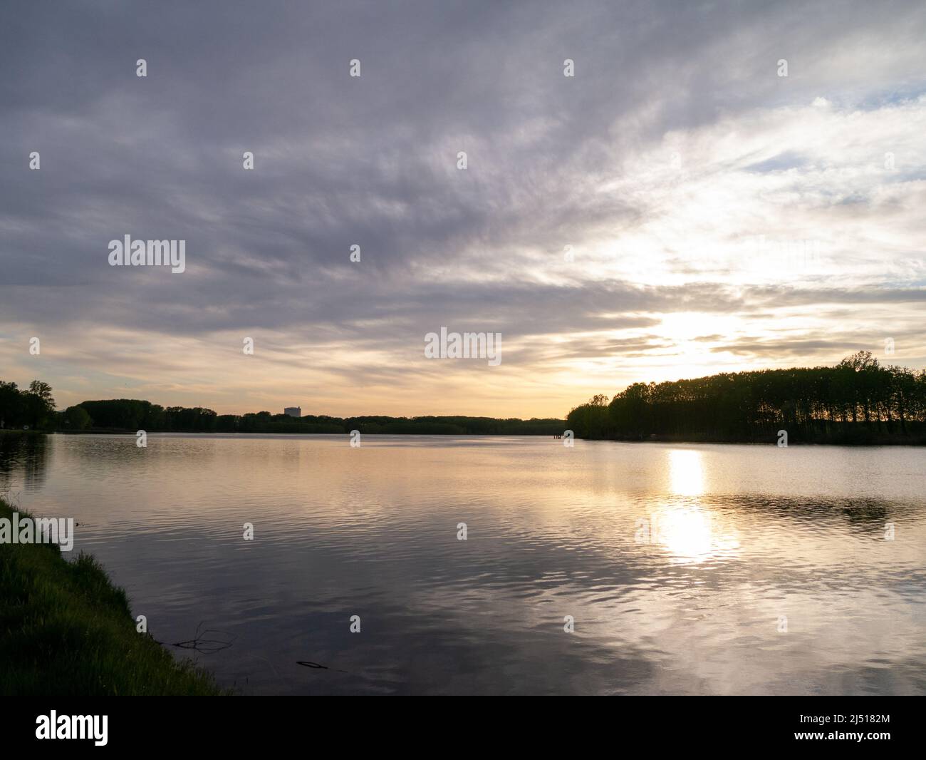 Sunset at the Po River in San Nazzaro, Monticelli D'ongina, Piacenza ...