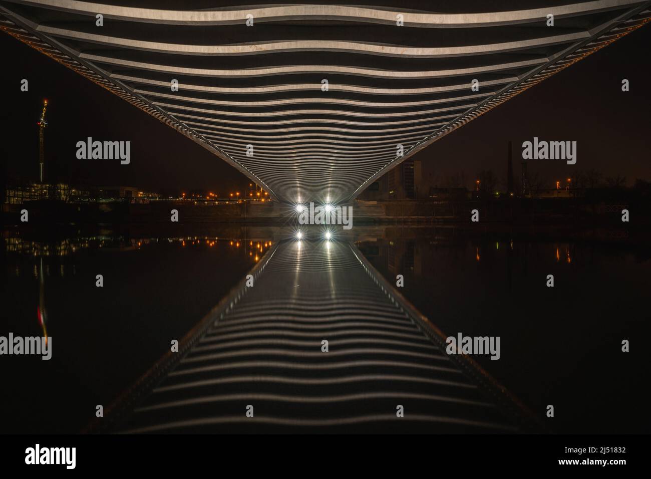 Under the Troja bridge in Prague with remarkable bridge ribs ...