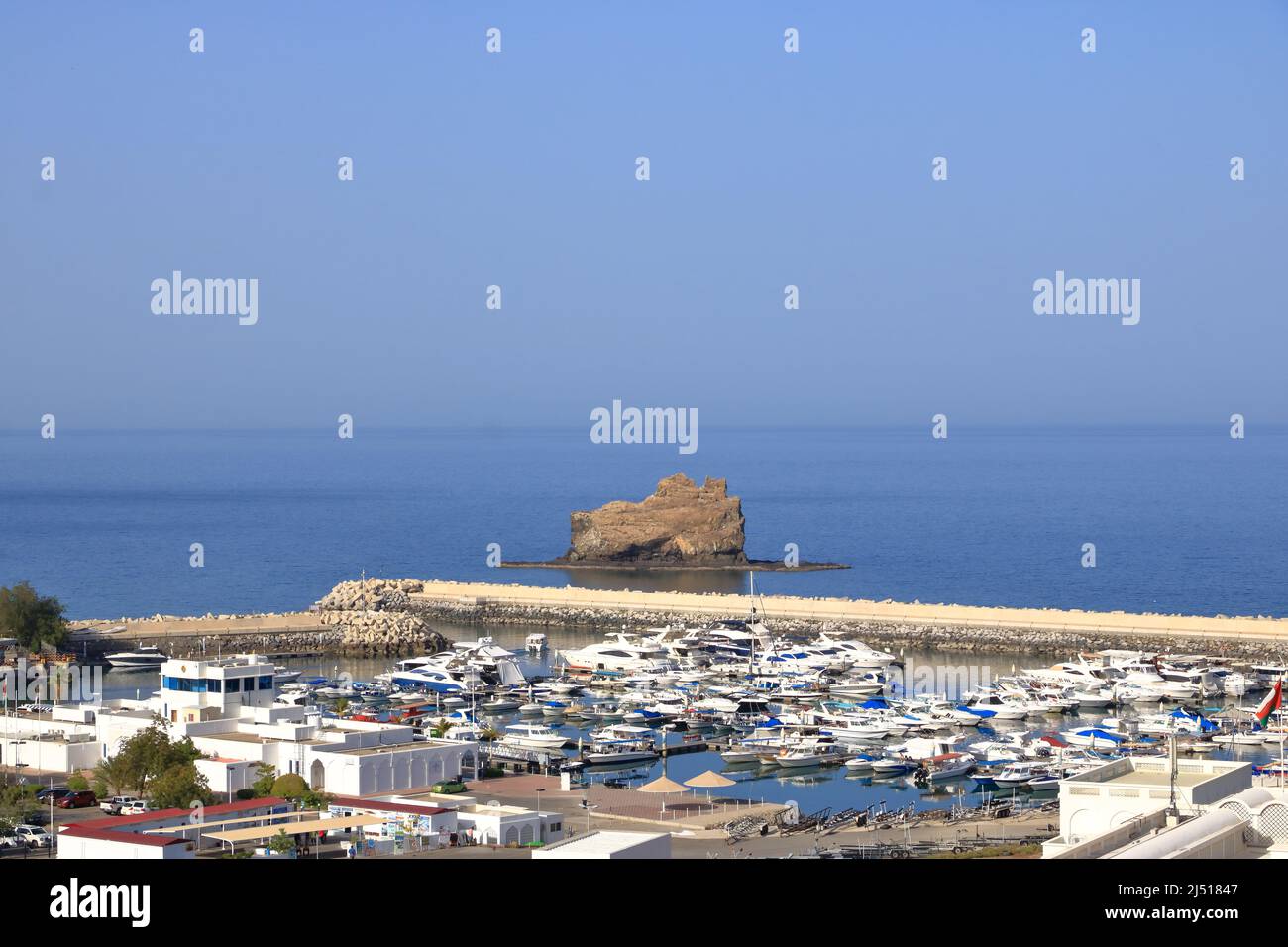 March 15 2022 - Muscat, Oman, Middle east: Marina Bandar Al Rowdha. A ...
