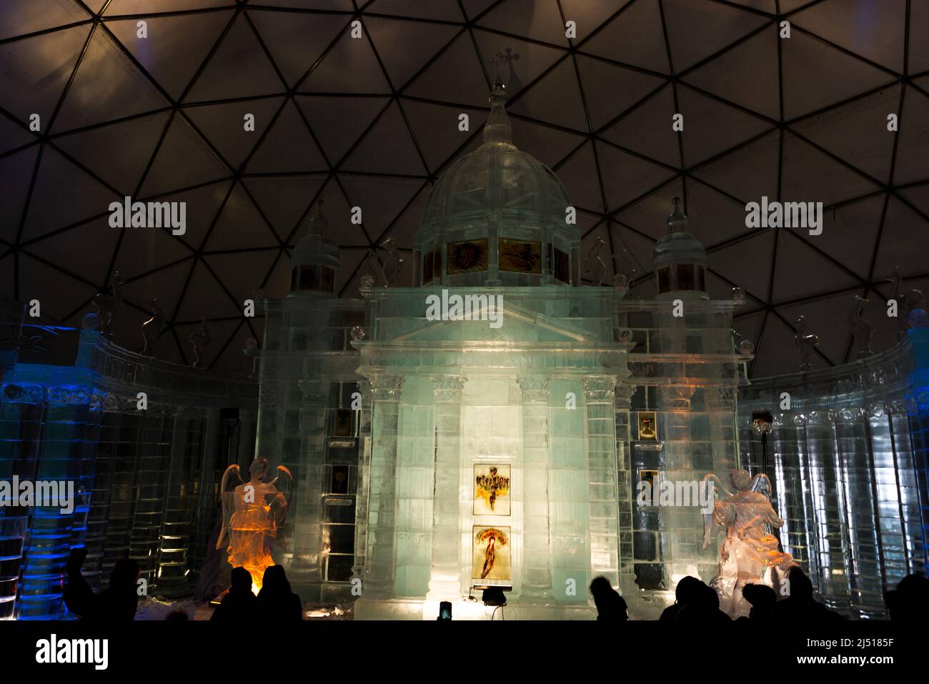 Sculpture of st. Peters basilica from ice on Hrebienok in Slovakia ...