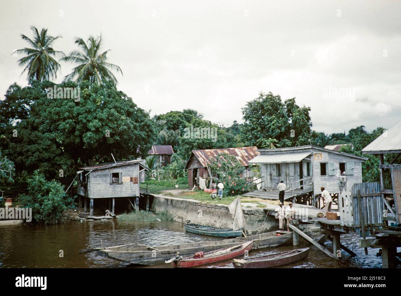 Captioned 'Island Homes' Guyana, West Indies, South America, 1960 ...