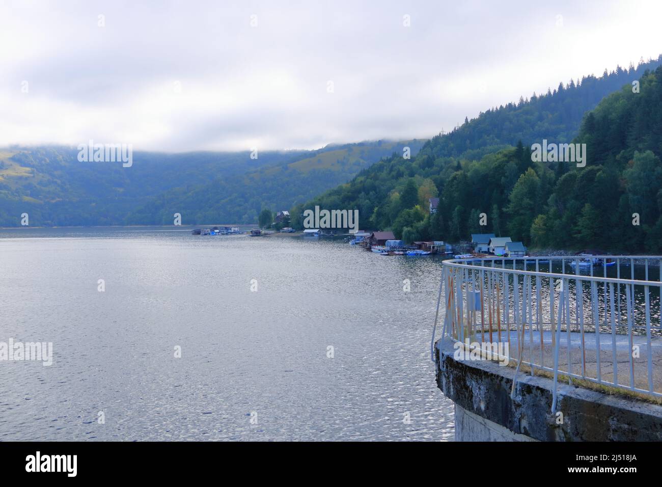 a Mountain lake in Romania, Bicaz energy dam Stock Photo - Alamy