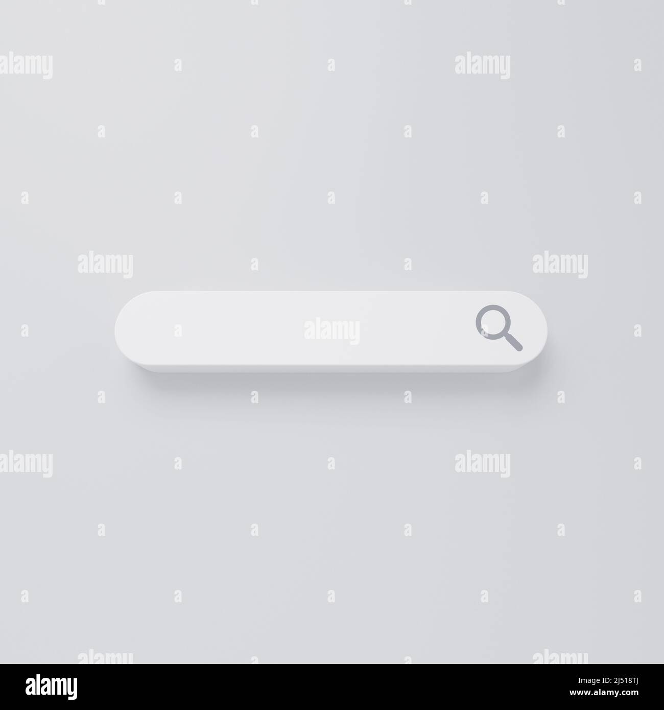 Icon search bar in white on white isometric background. web search ...