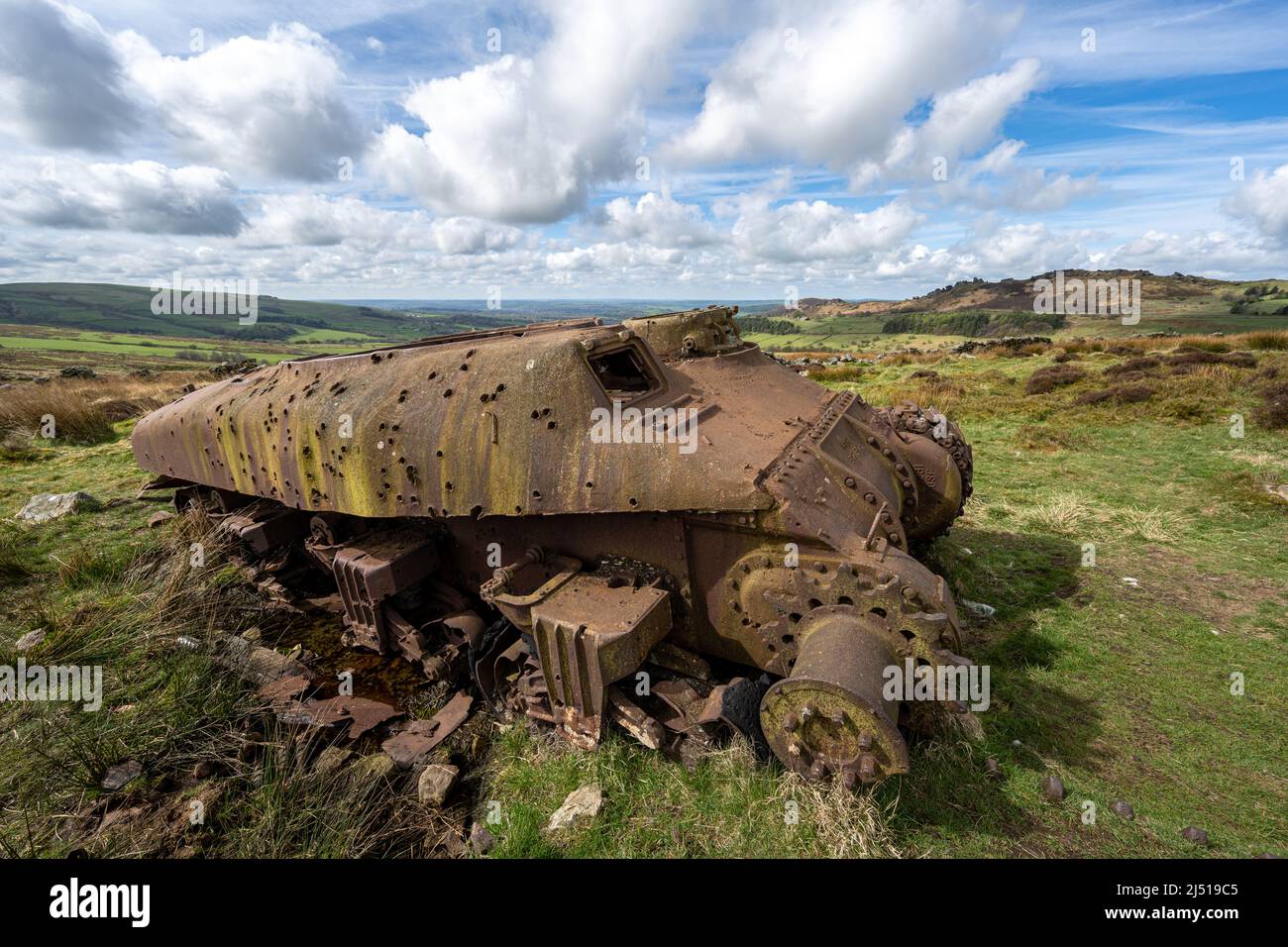 Abandoned Sherman tank in the Peak District National Park at The ...