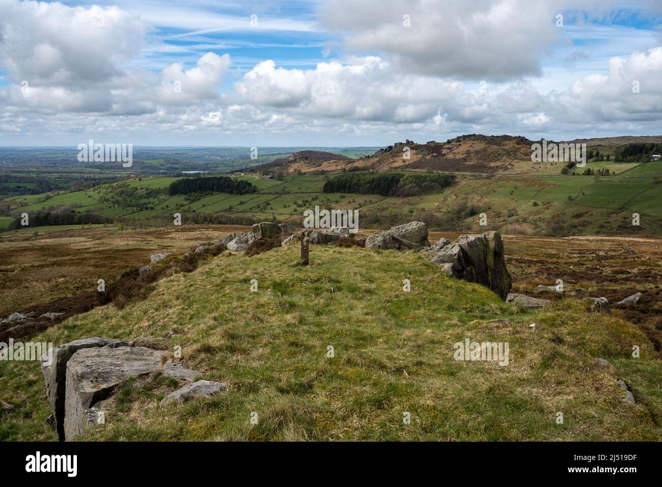View of Ramshaw Rocks from the Upper Hulme firing range complex at The ...