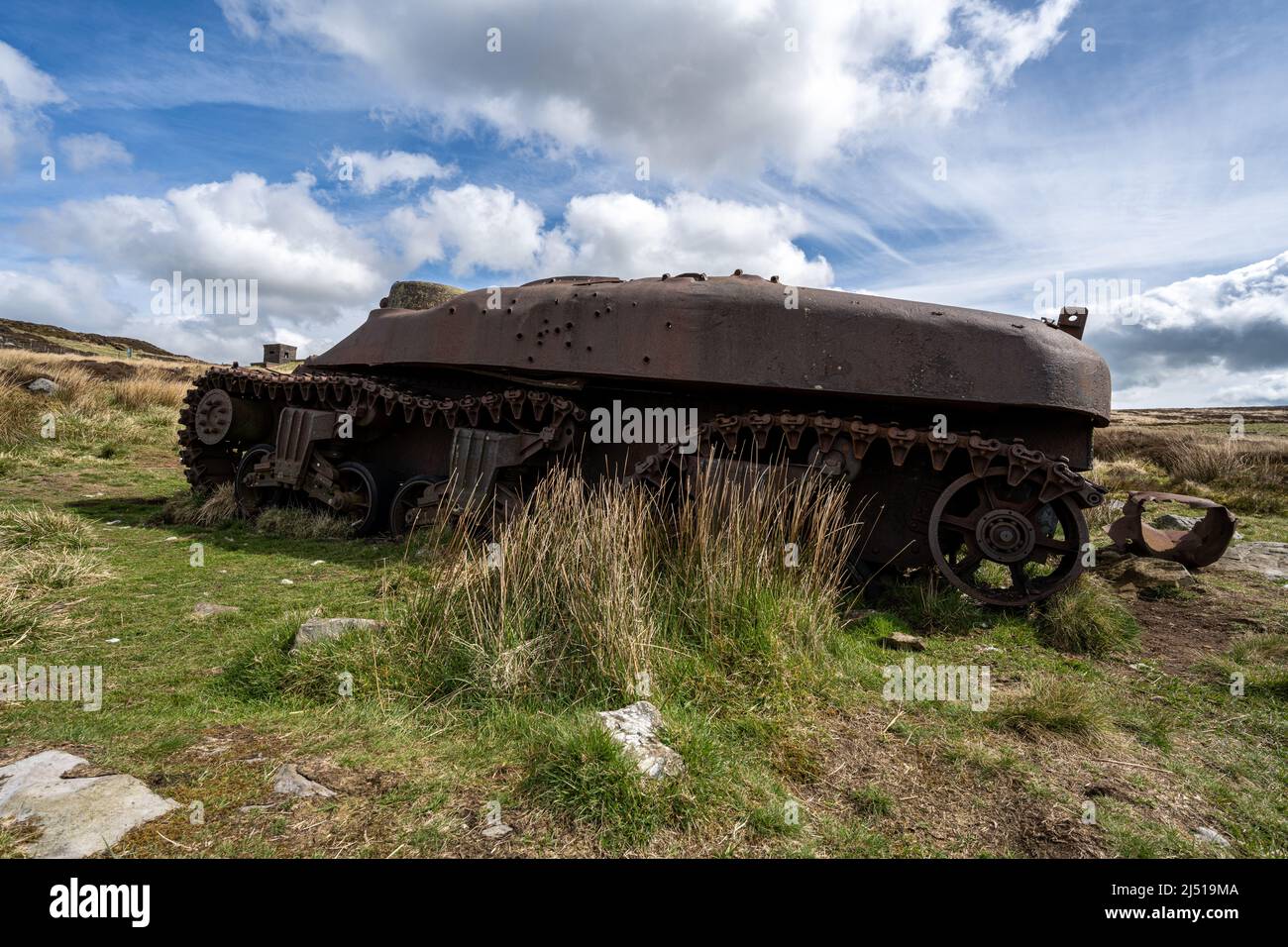 Abandoned Sherman tank in the Peak District National Park at The ...
