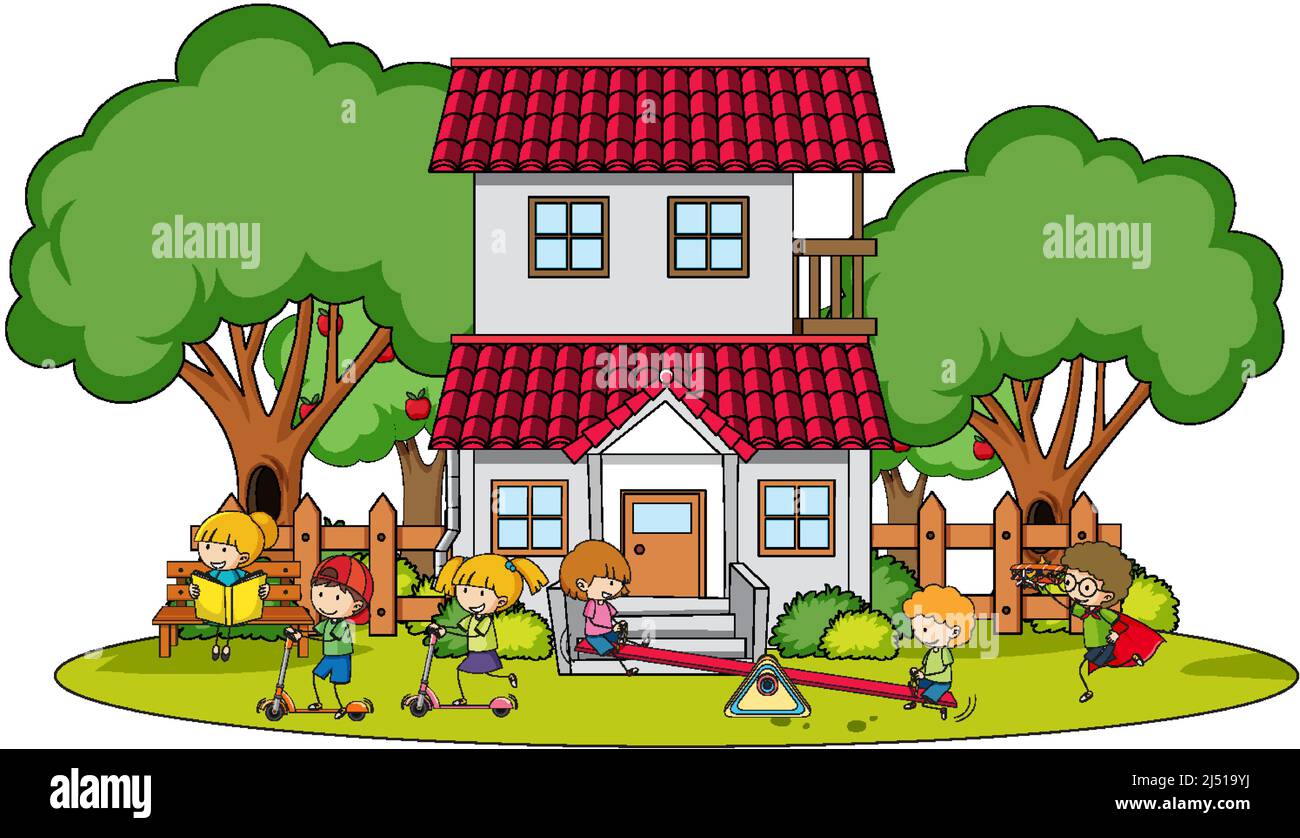 Doodle house cartoon design illustration Stock Vector Image & Art - Alamy