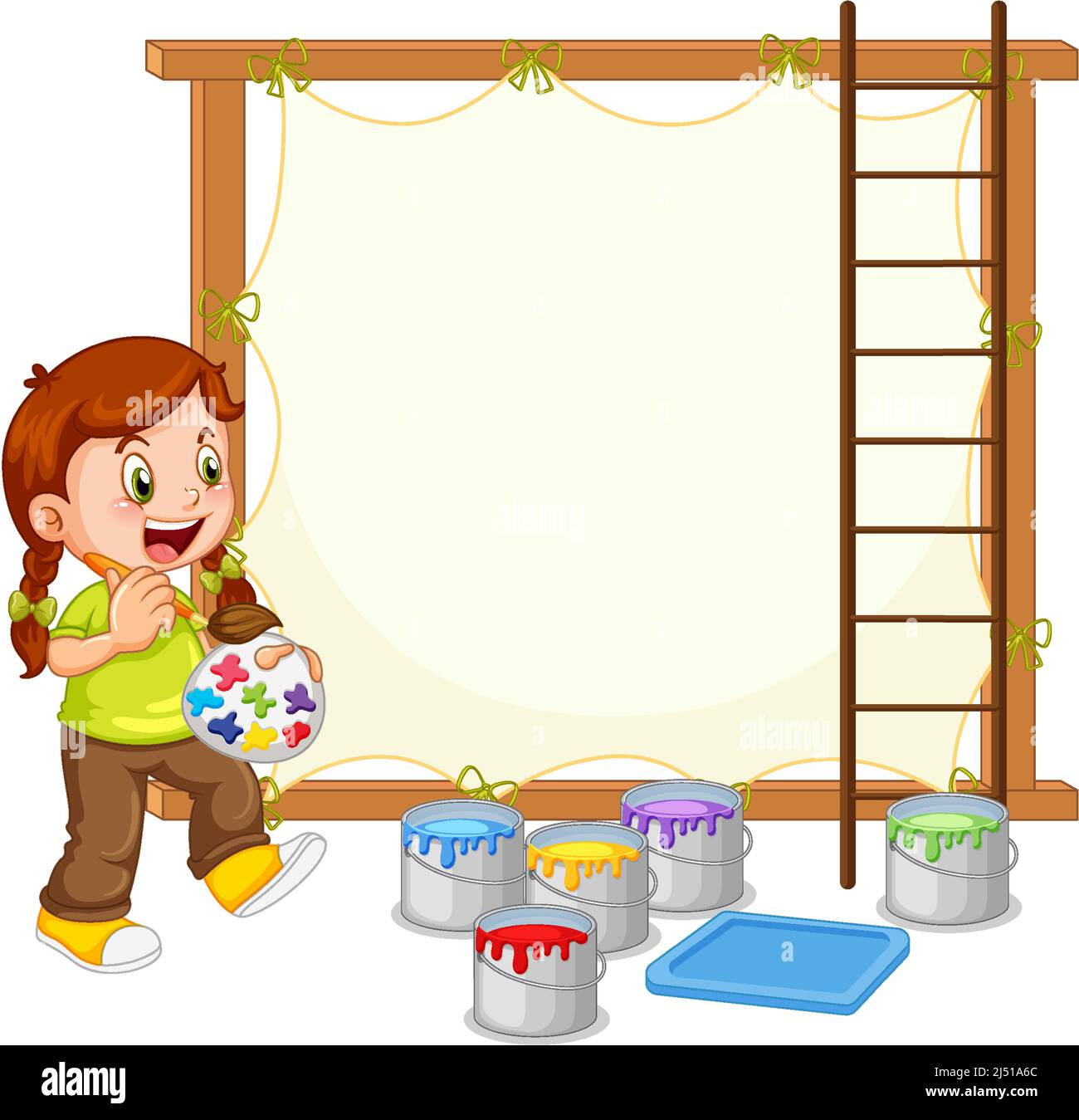 Board template with wooden frame illustration Stock Vector Image & Art ...