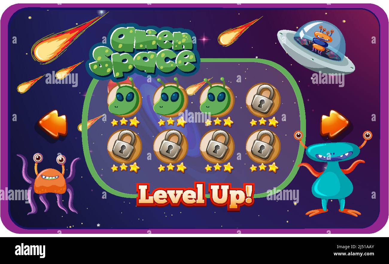 Outer space game level Stock Vector Images - Alamy