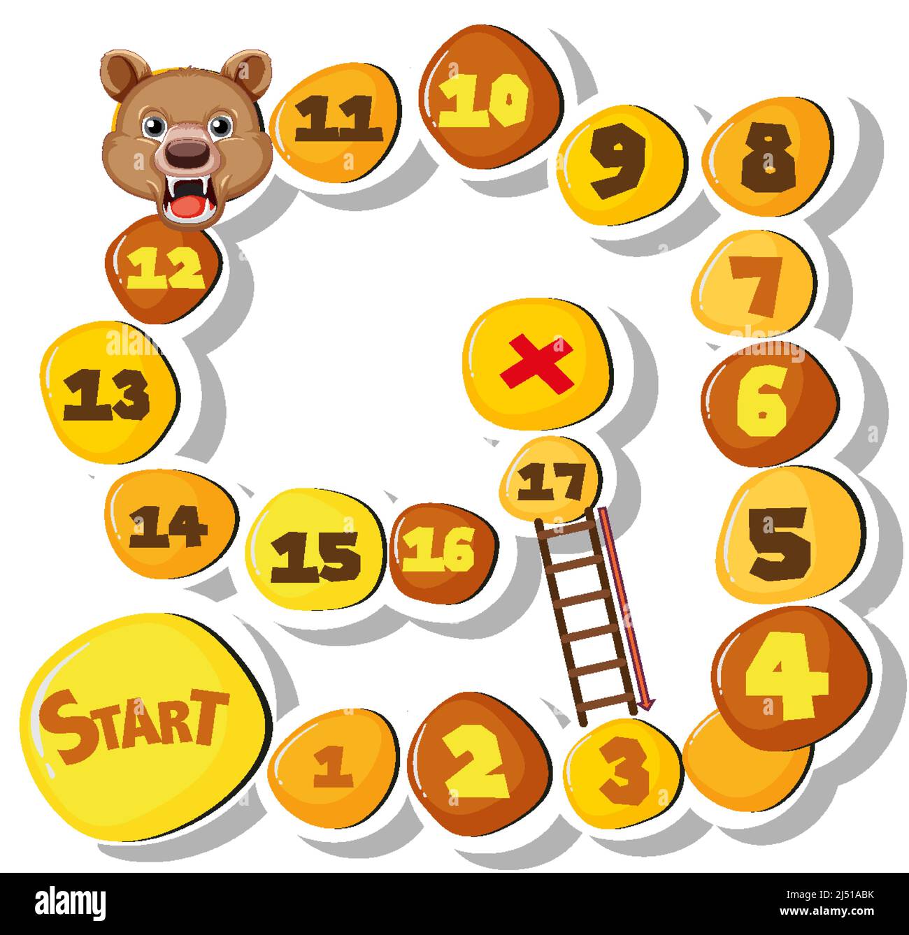 Game design with bear and numbers illustration Stock Vector Image & Art ...
