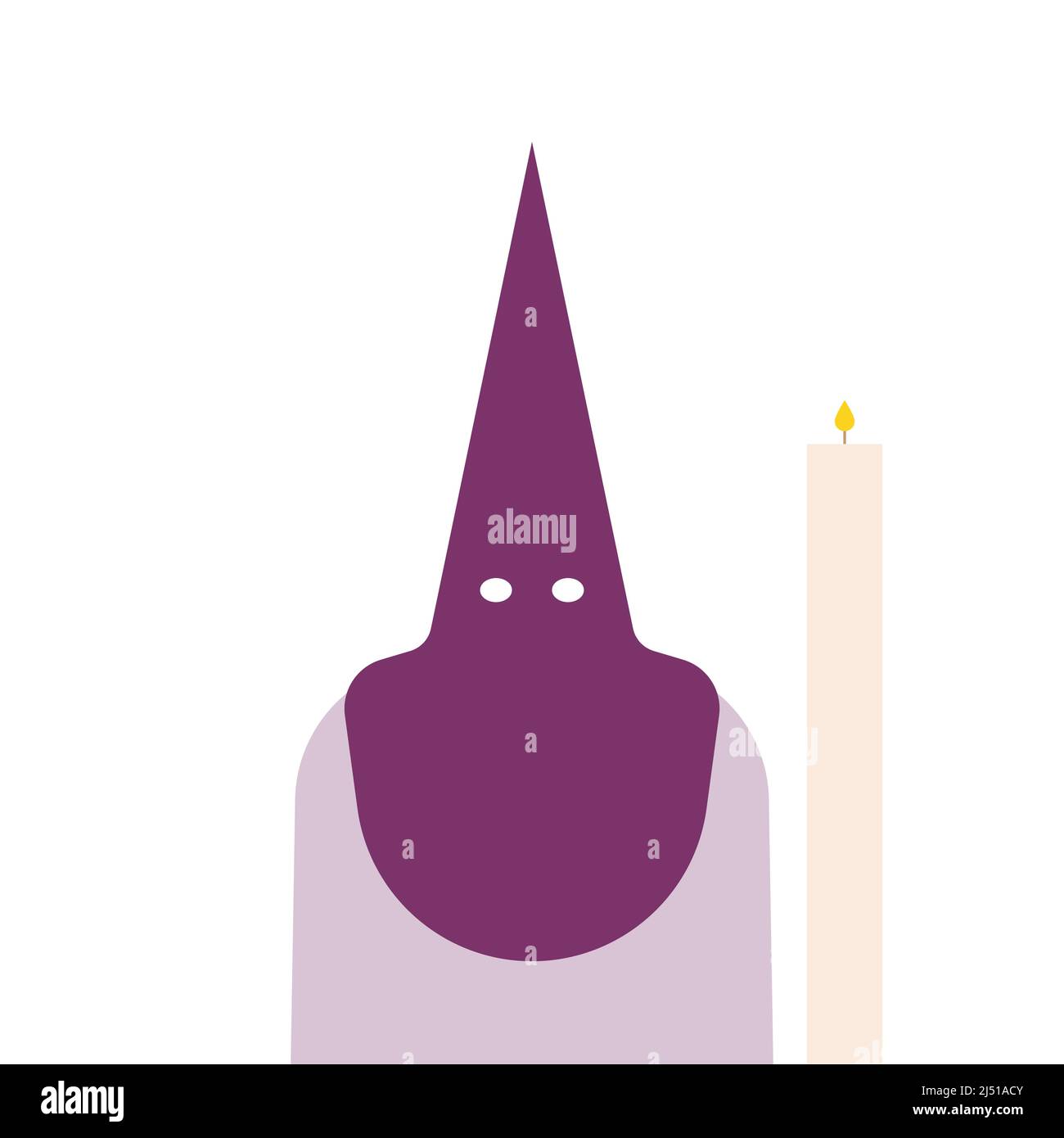 Person with a hood with conical tip, called in Spanish "capirote". Holy ...