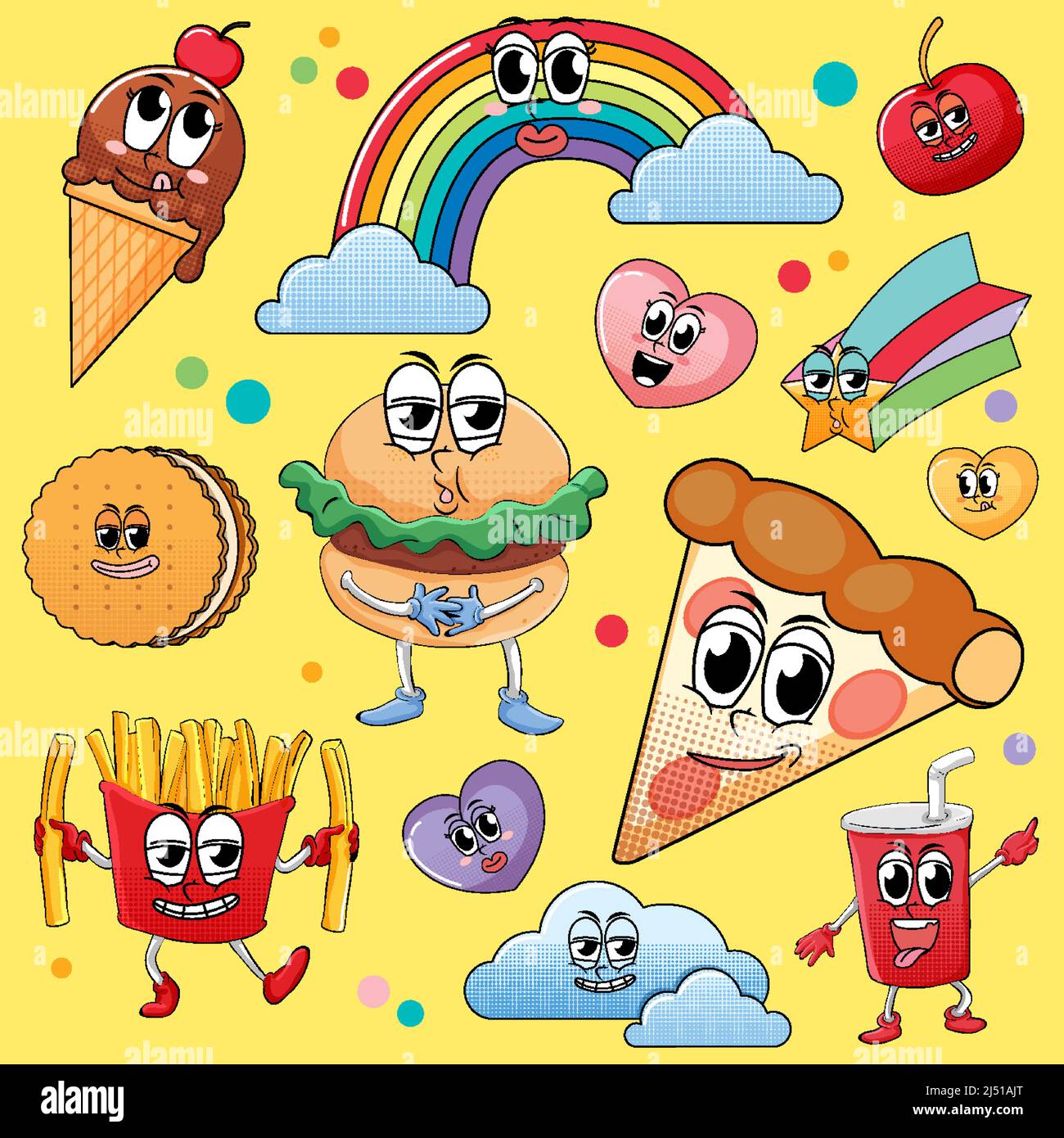 Seamless background with food theme illustration Stock Vector Image ...