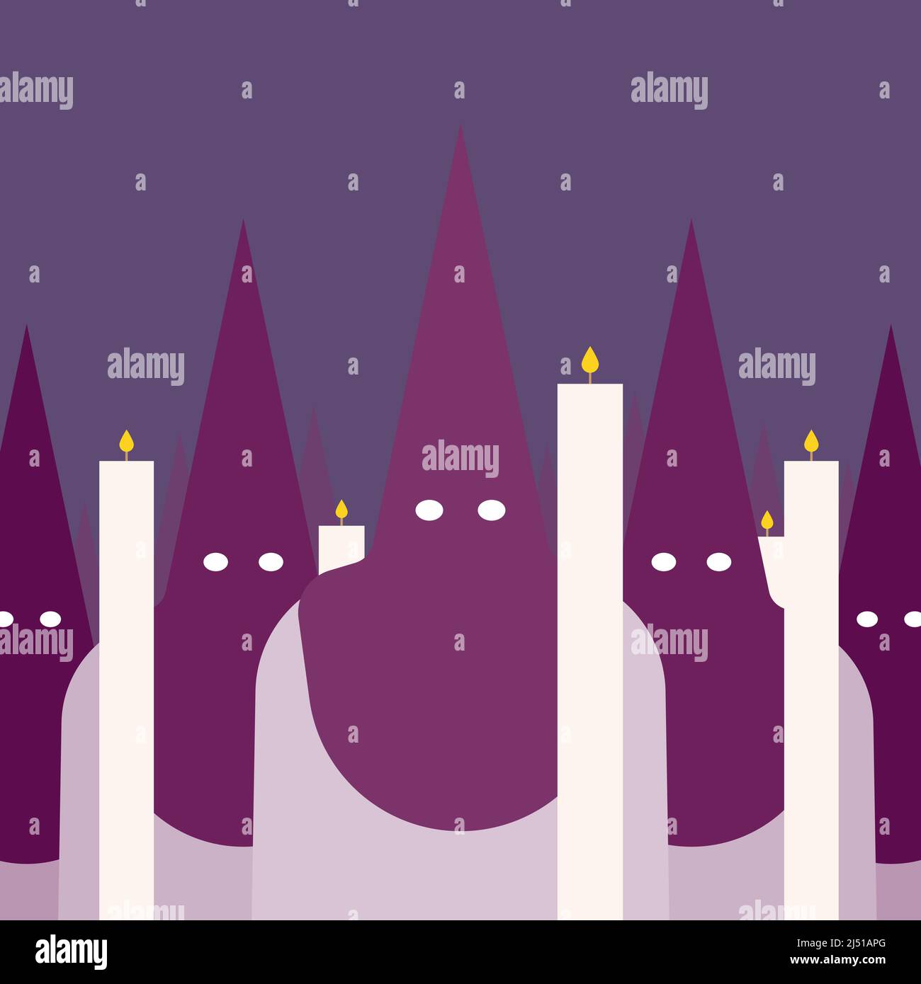 Group of people with a hood with conical tip, called in Spanish ...