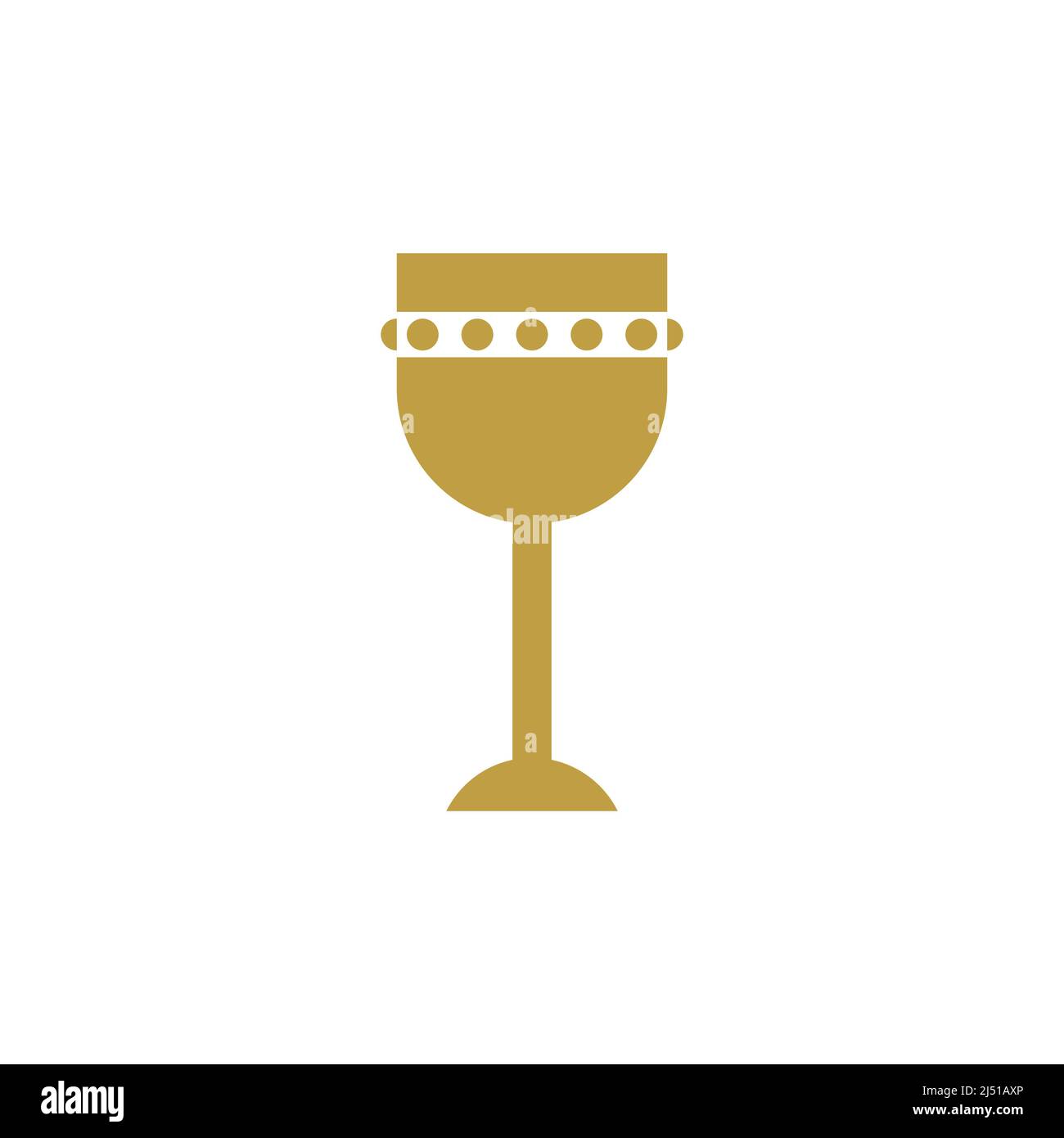 Christian chalice golden icon. Holy Week. Vector illustration, flat ...