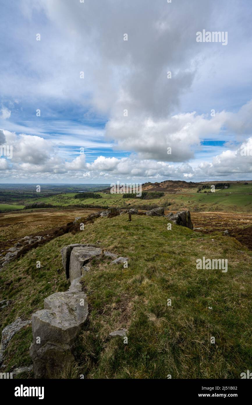 View of Ramshaw Rocks from the Upper Hulme firing range complex at The ...