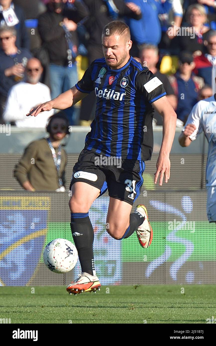 Pisa, Italy. 18th Apr, 2022. George Puscas (Pisa) during AC Pisa vs ...