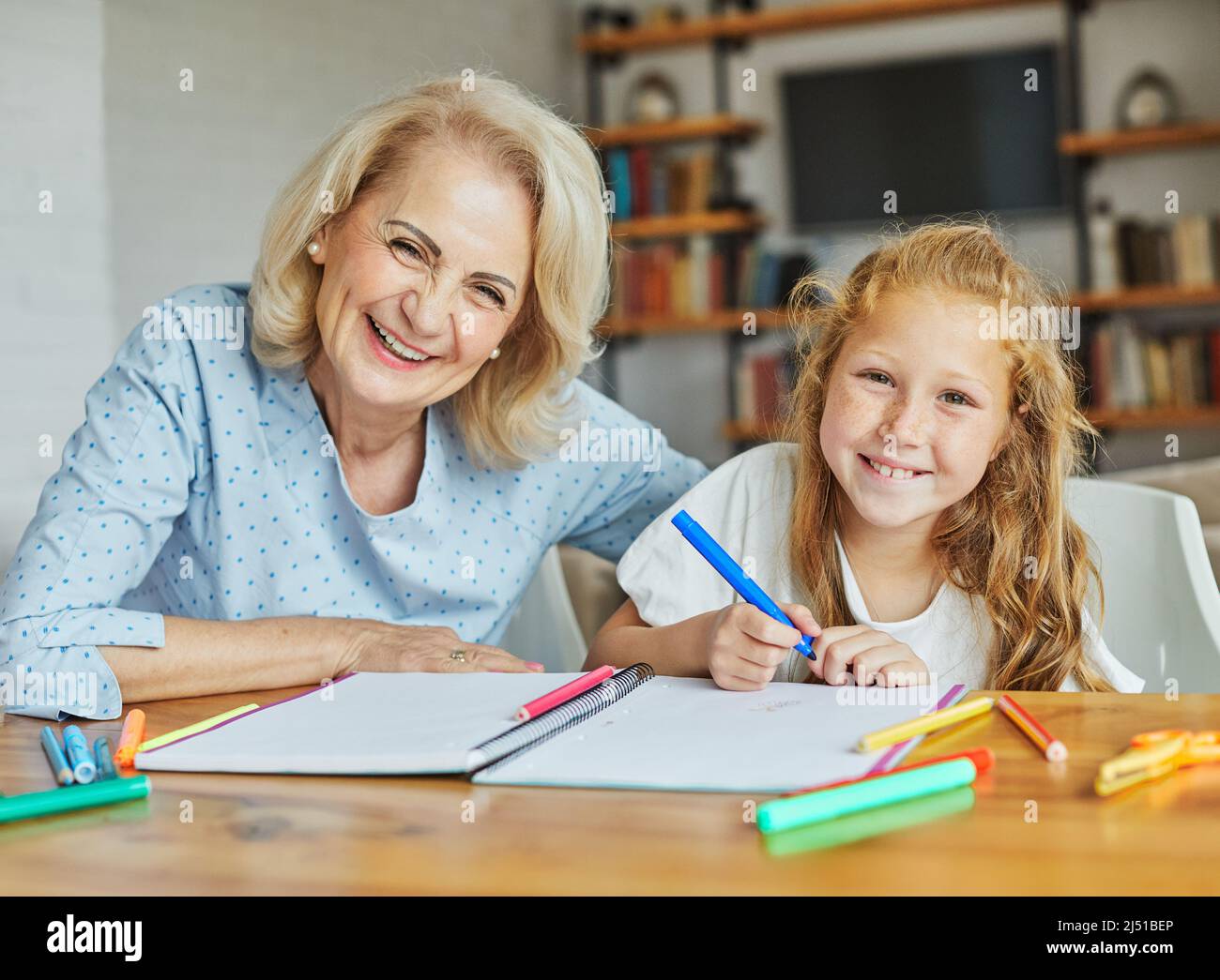 homework teaching education grandmother children granddaughter familiy ...