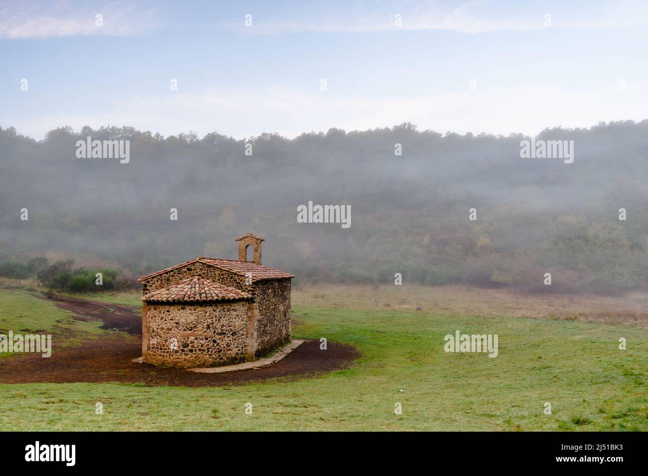 Old church on the volcano crater Stock Photo - Alamy