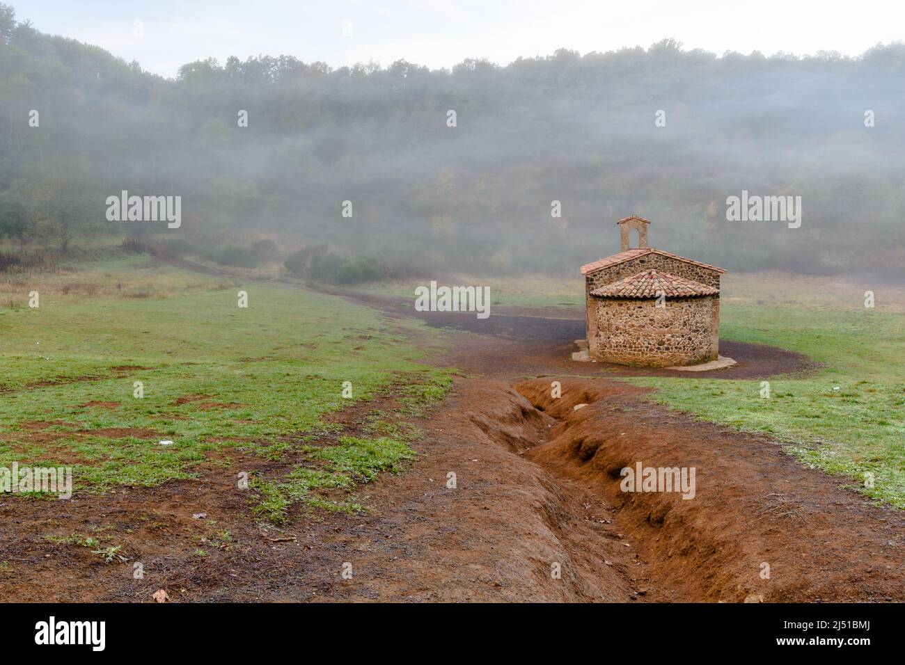 Old church on the volcano crater Stock Photo - Alamy