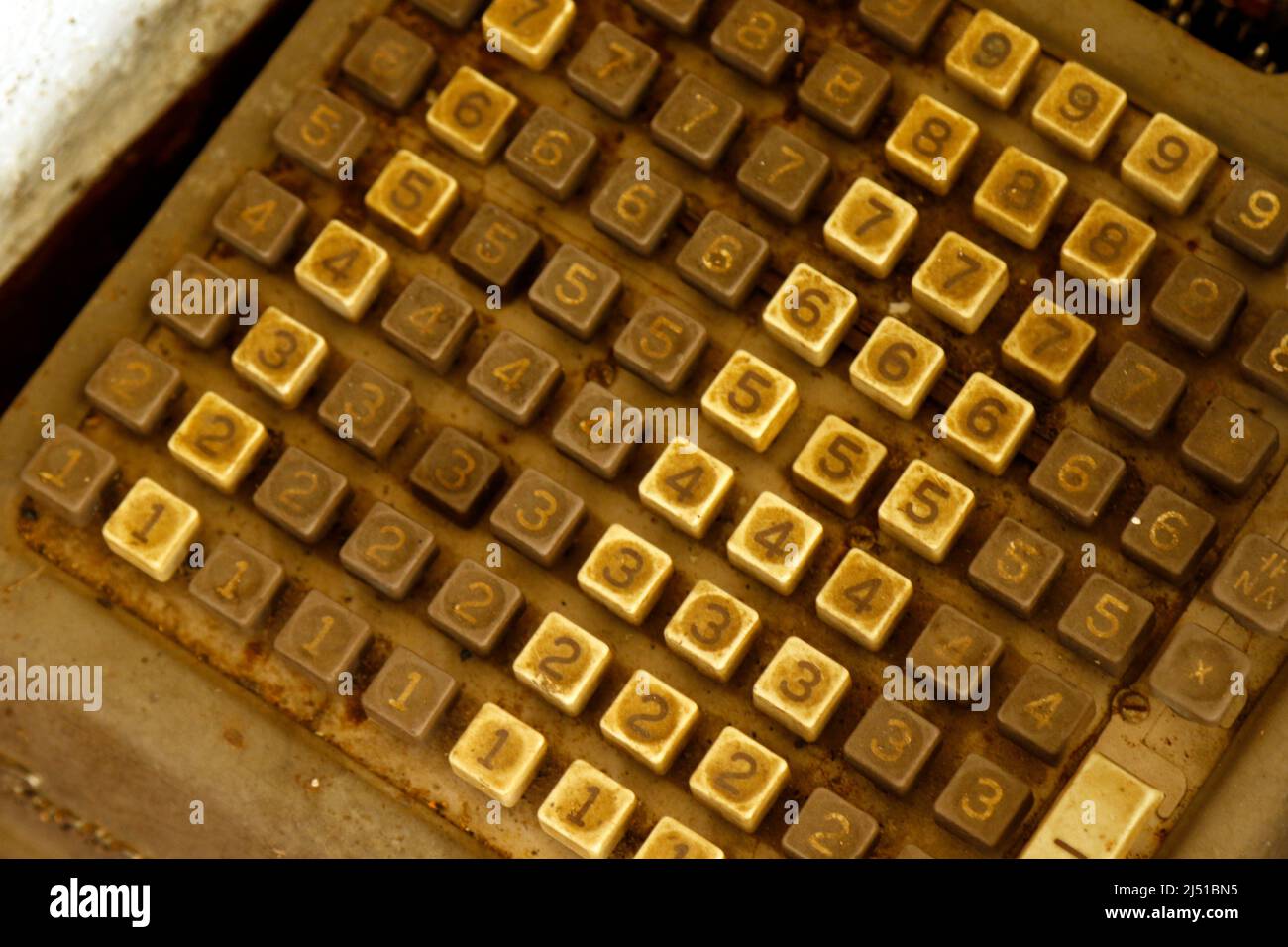 old cash register keyboard - abandoned and dirty typewriter Stock Photo ...