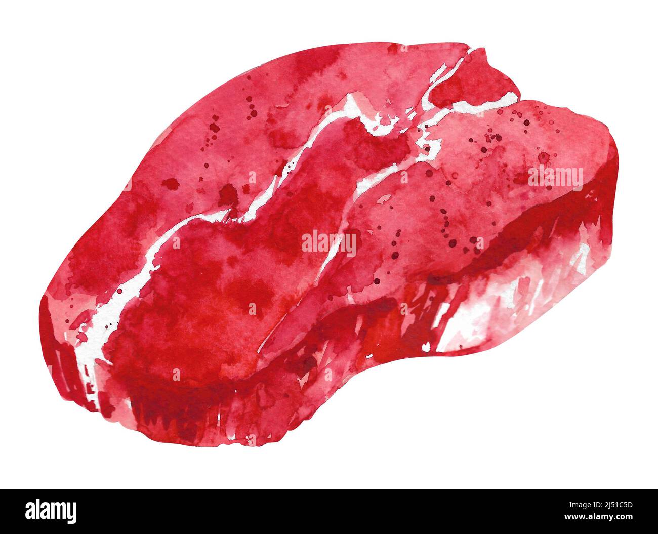 Watercolor meat for a burger. Great piece of red meat Stock Photo - Alamy