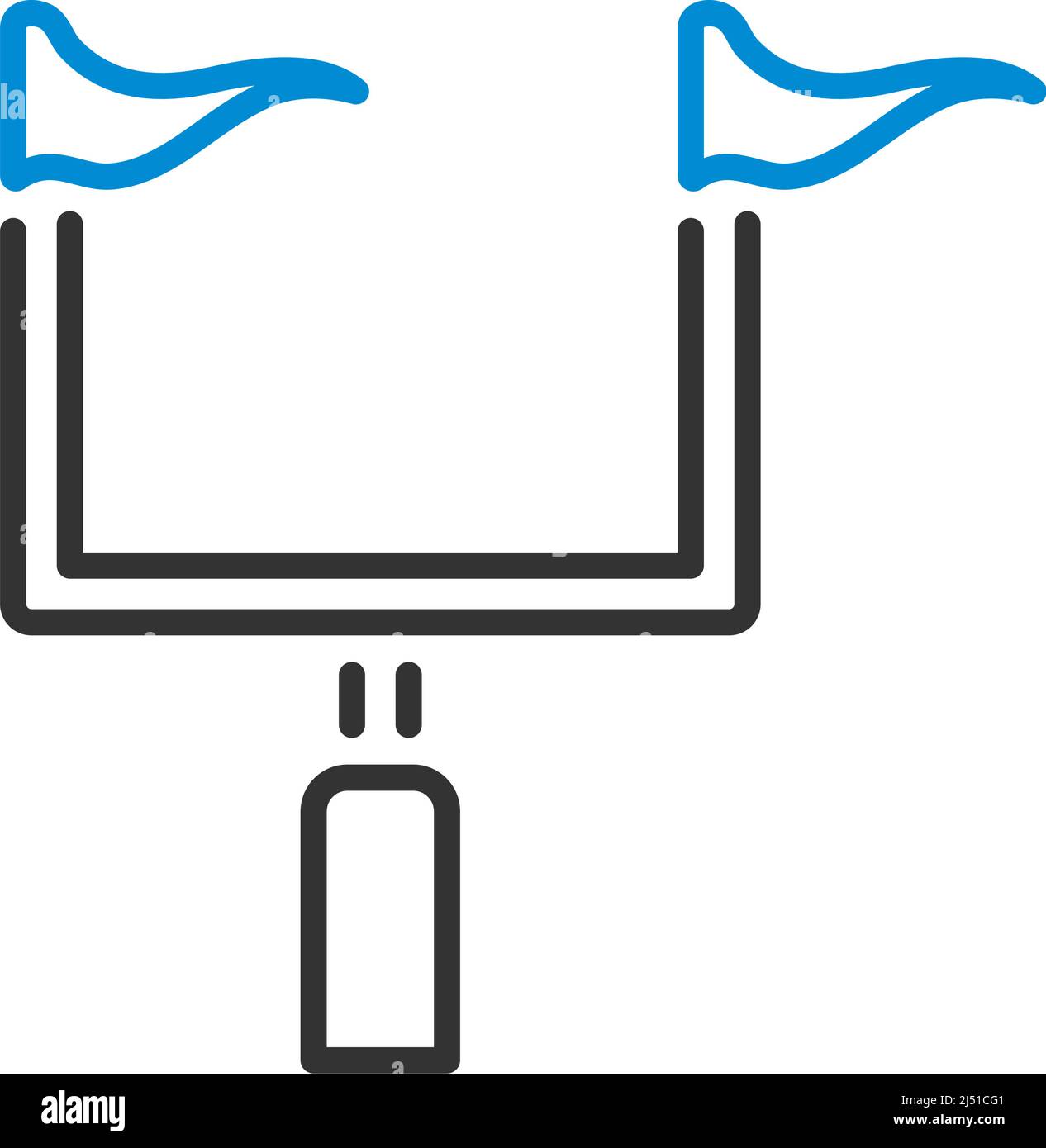 American Football Goal Post Icon. Editable Bold Outline With Color Fill ...